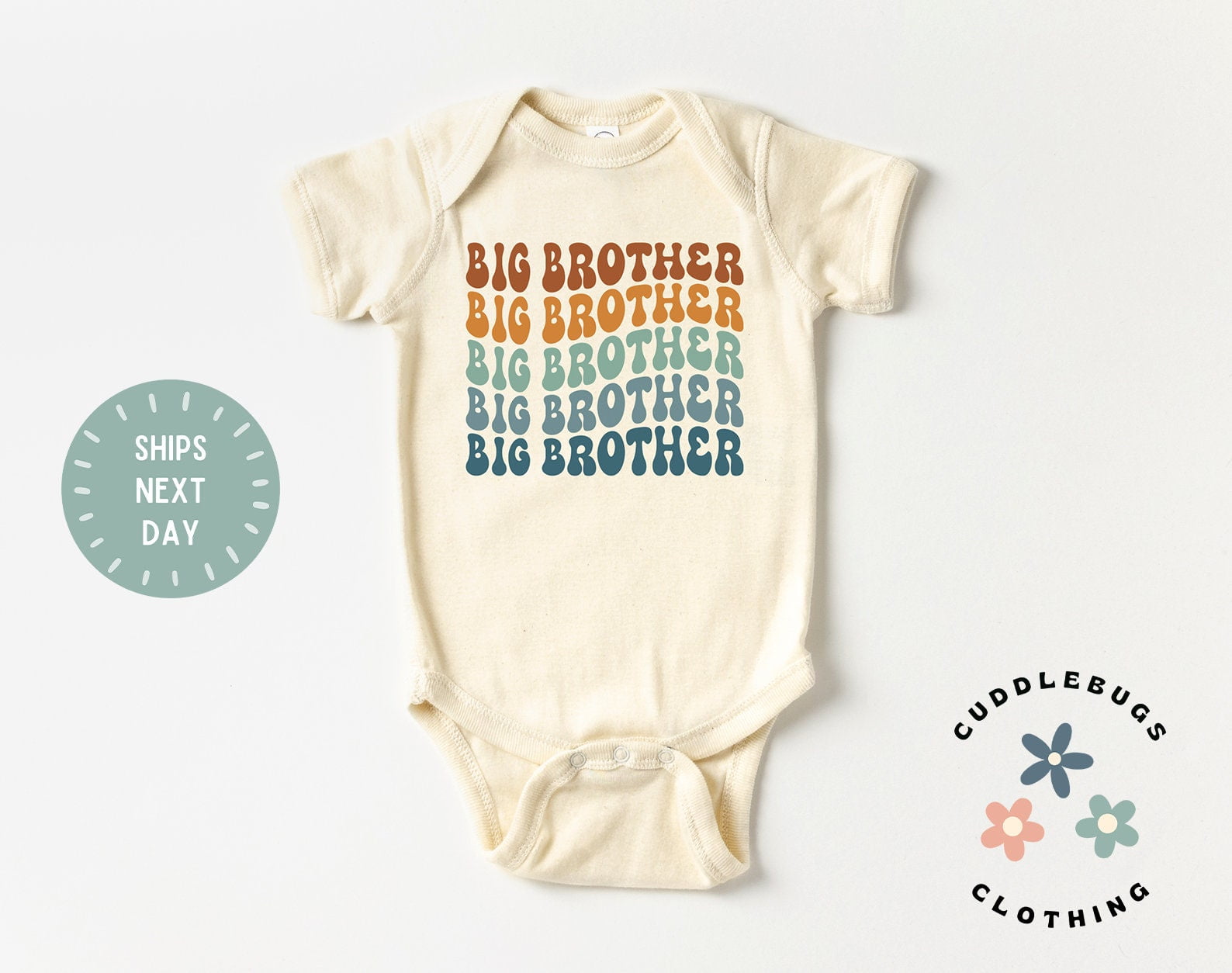 Big Brother Baby Onesies Bodysuit, Retro Big Bro Bodysuit, Promoted To ...