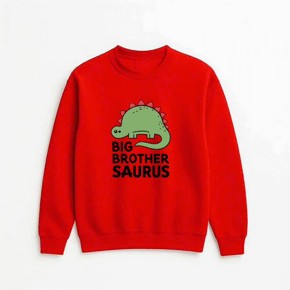 Big Brother Dinosaur Cartoon Retro Family Graphic Print Casual Outfit ...