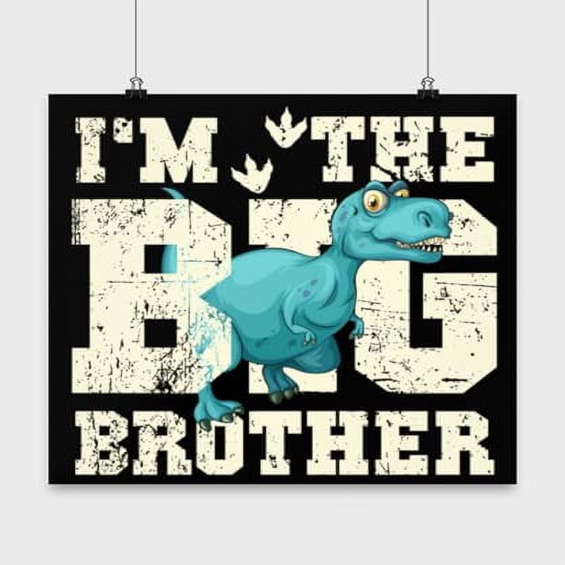 Big Brother Dinosaur Family Poster - 13x13in Wall Art Gift for Kids ...