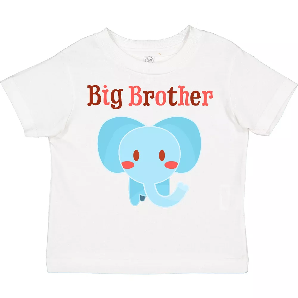 Big Brother Elephant Toddler T-Shirt Siblings Bro Sibling Little Lil Baby Clothing, Cute Baby ...