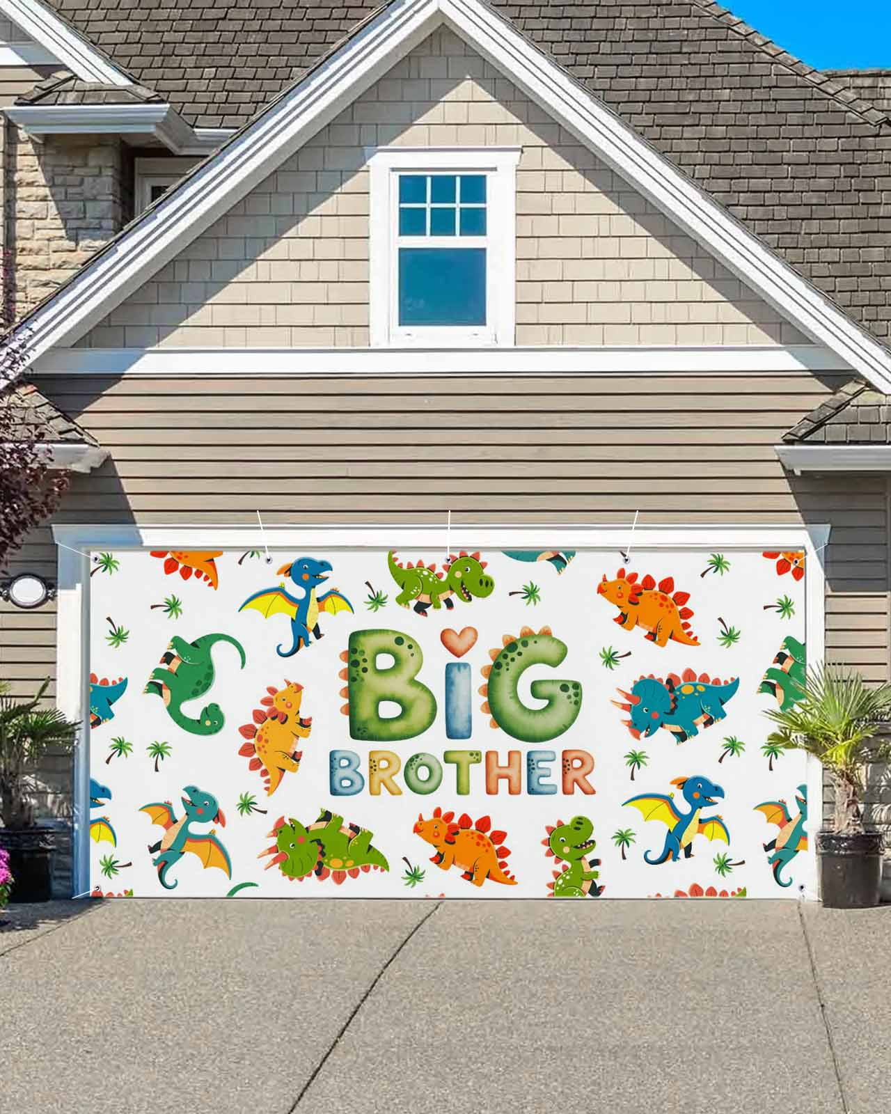 Big Brother Garage Door Banner Covers, Cartoon Pink Yellow Green Blue ...