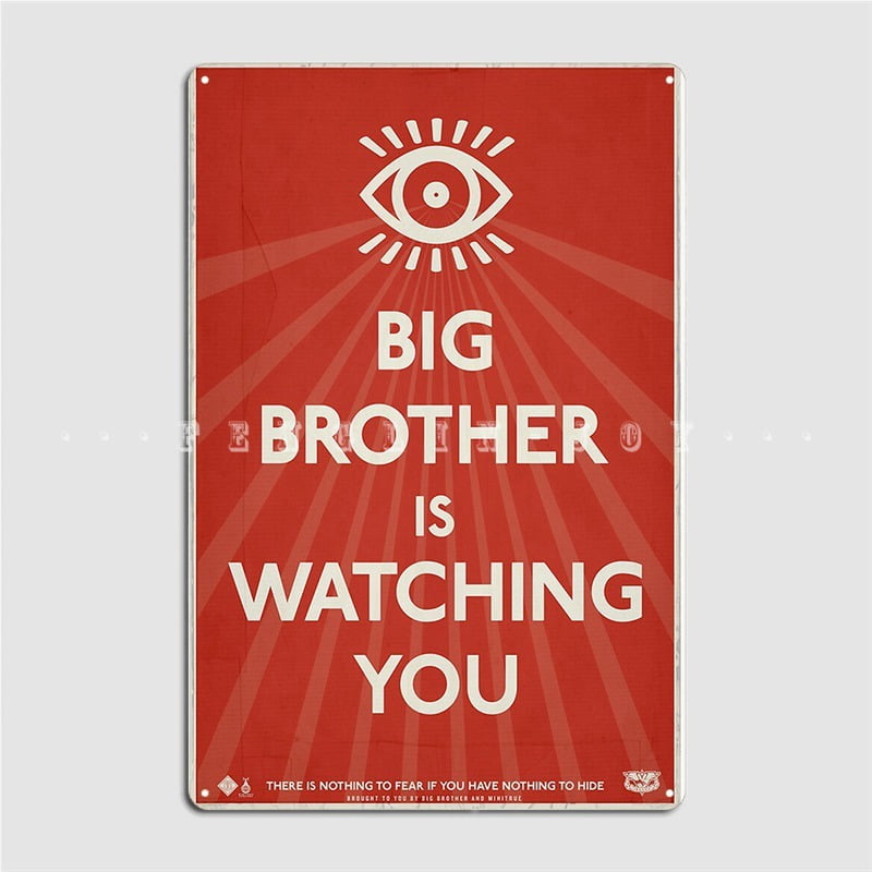 Big Brother Is Watching You Propaganda Metal Sign Cinema Garage Wall ...