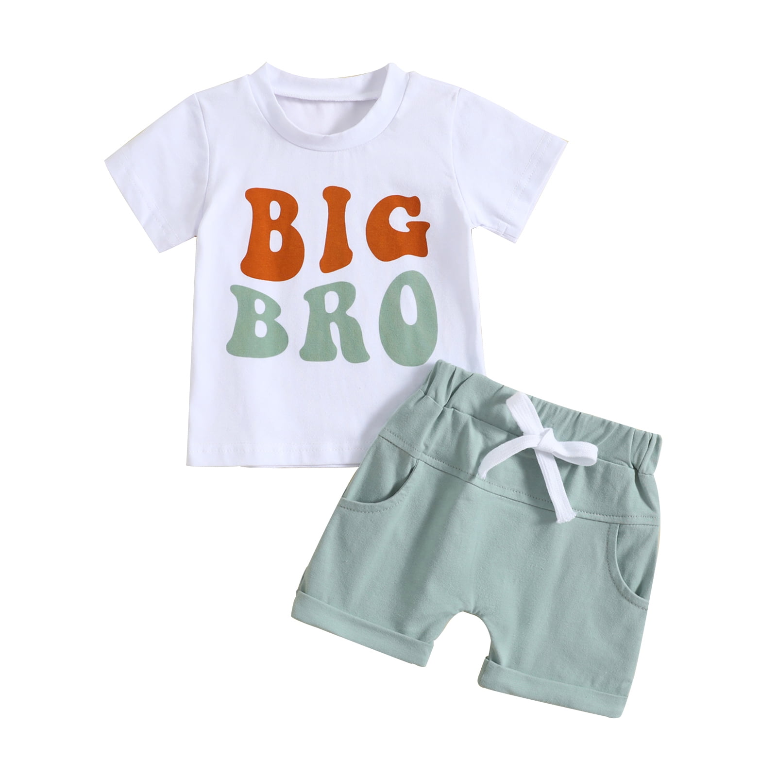 Big Brother Little Brother Matching Outfits, Short Sleeve Letter Print ...