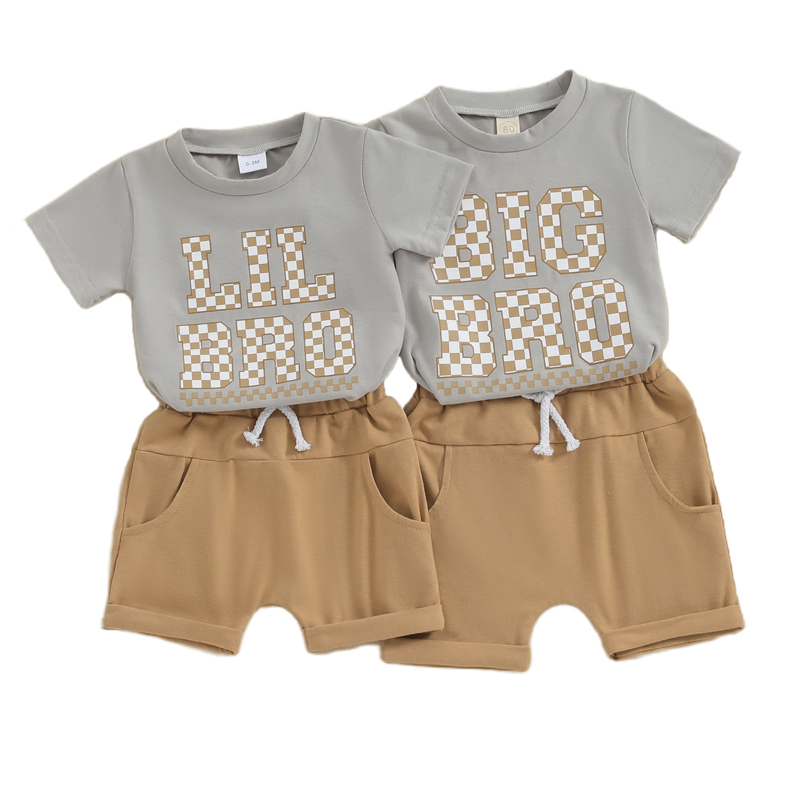 Big Brother Little Brother Matching Outfits Short Sleeve T-Shirt Shorts ...