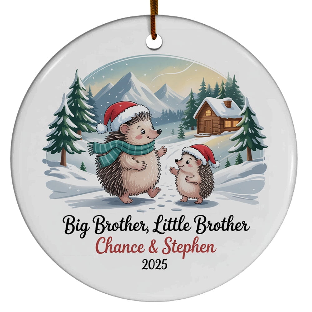 Big Brother & Little Hedgehog Christmas Ornament 2025, Ornament ...