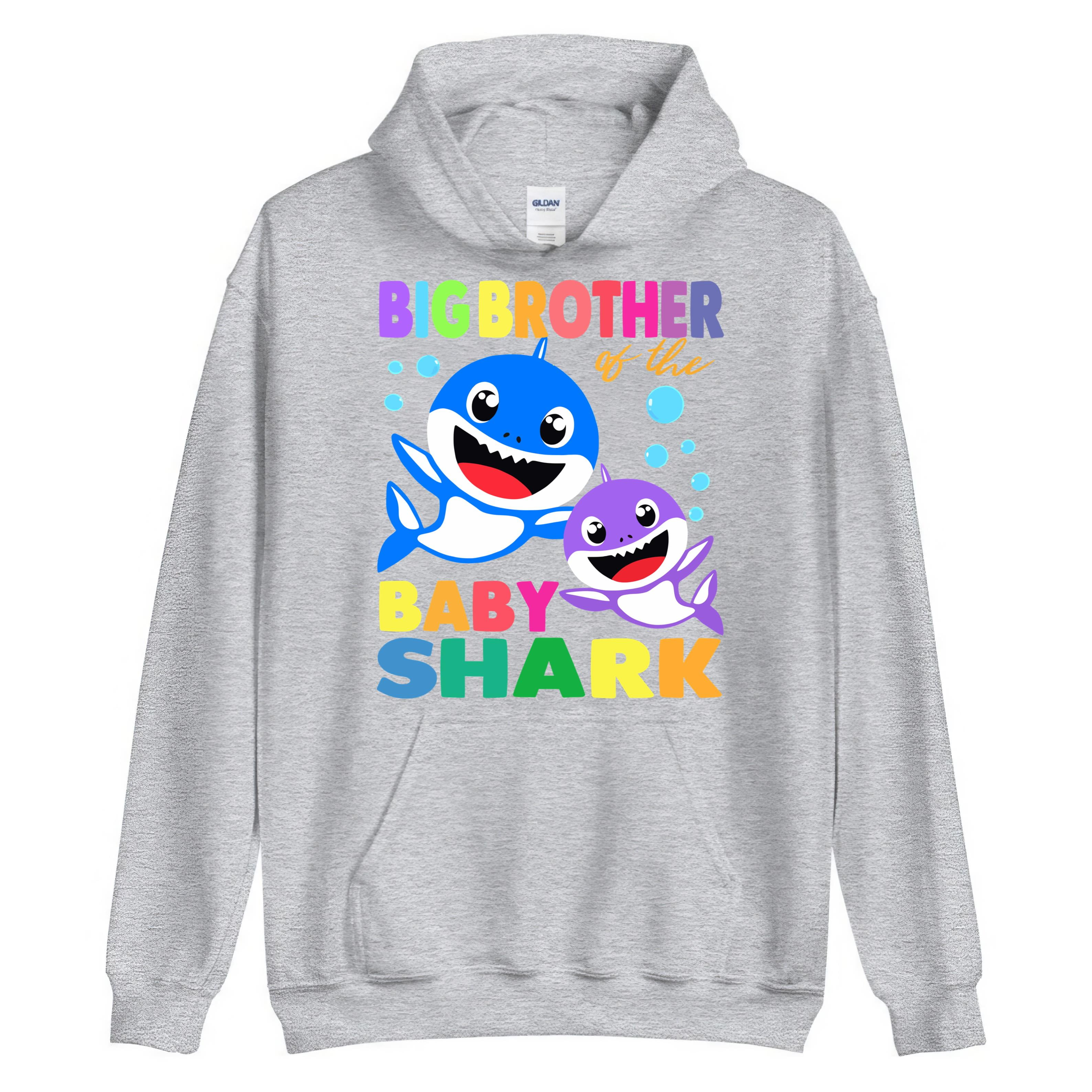 Big Brother Of The Baby Shark Birthday Big Brother Shark Men Gift Black ...