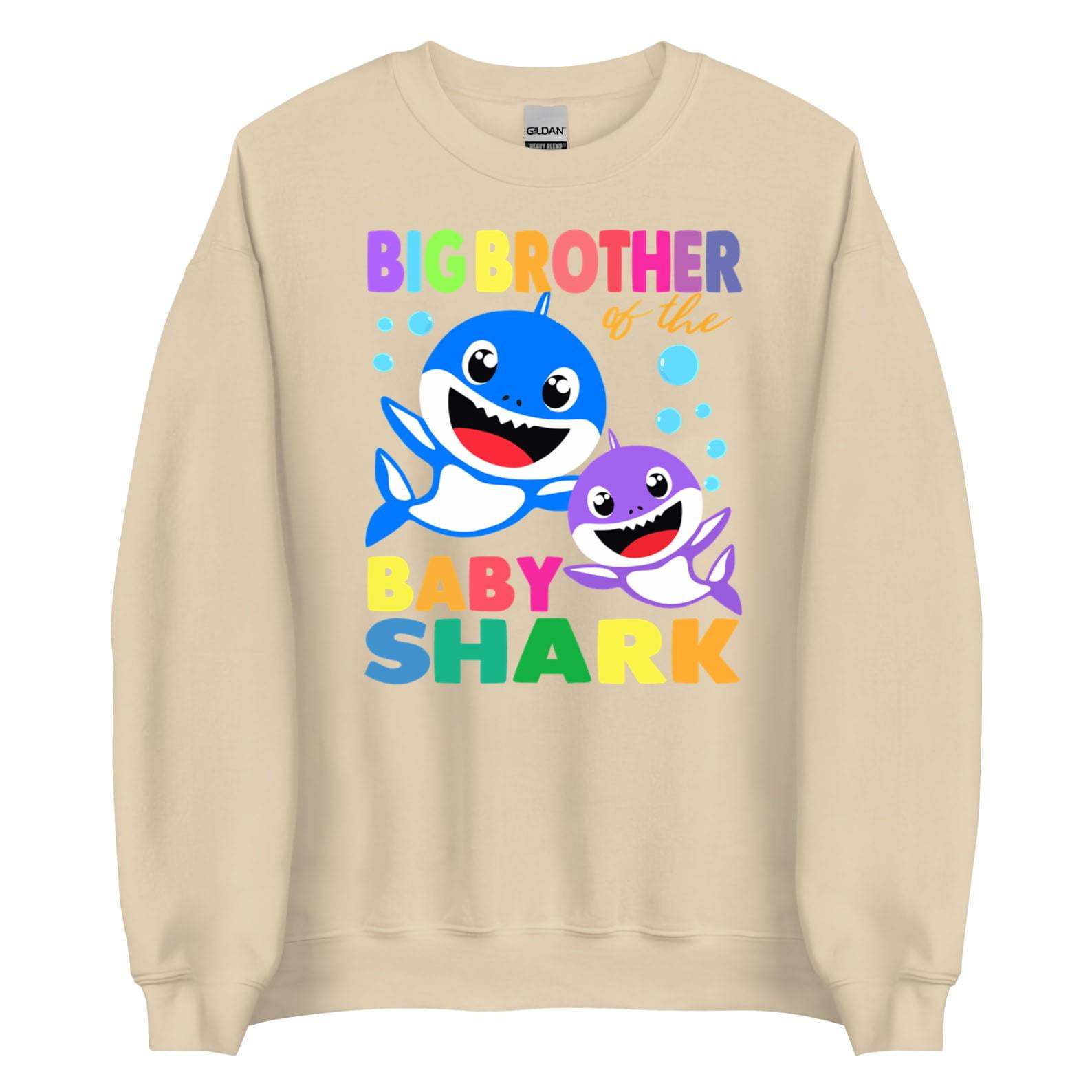 Big Brother Of The Baby Shark Birthday Big Brother Shark Men Gift Black ...