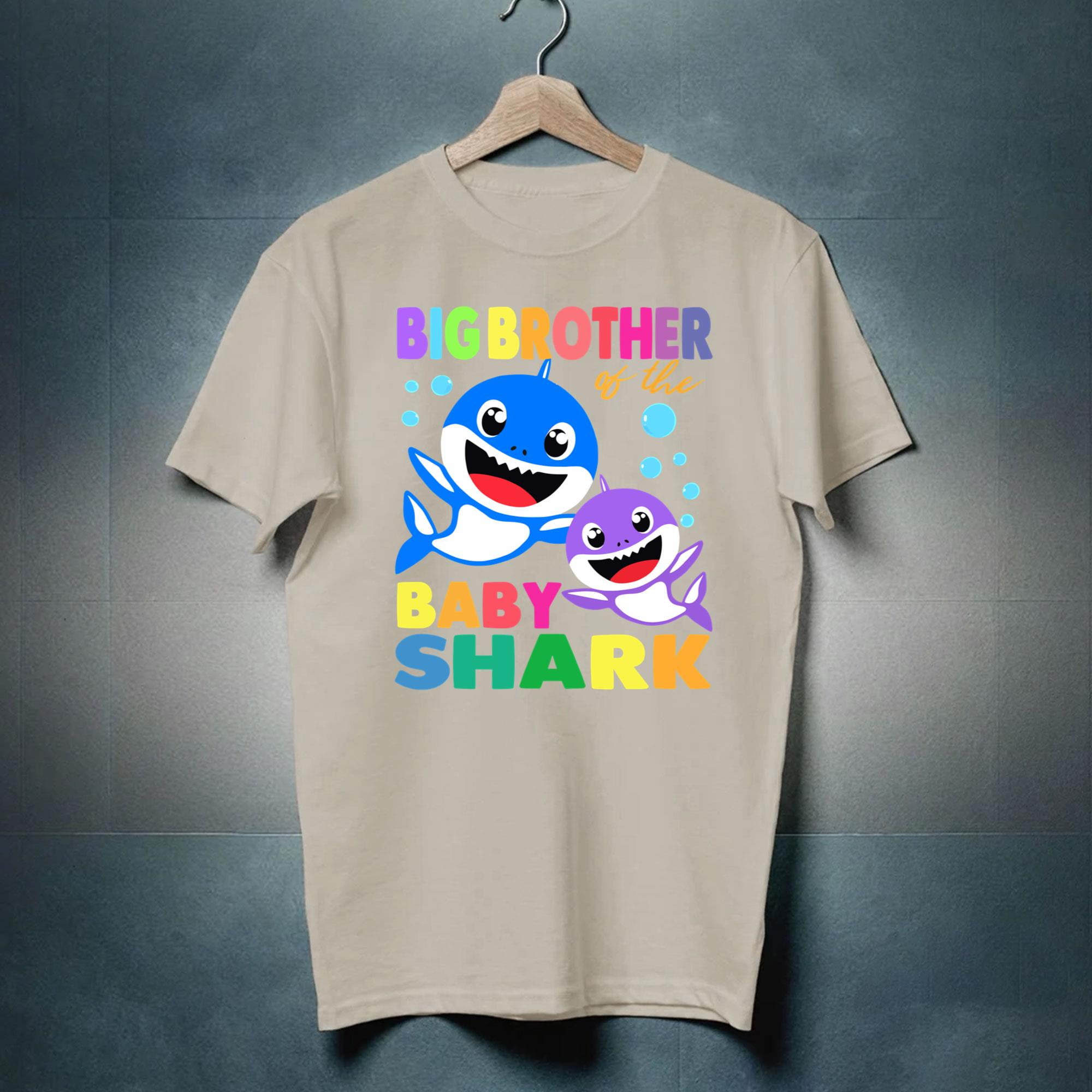 Big Brother Of The Baby Shark Birthday Big Brother Shark Men Gift Black ...
