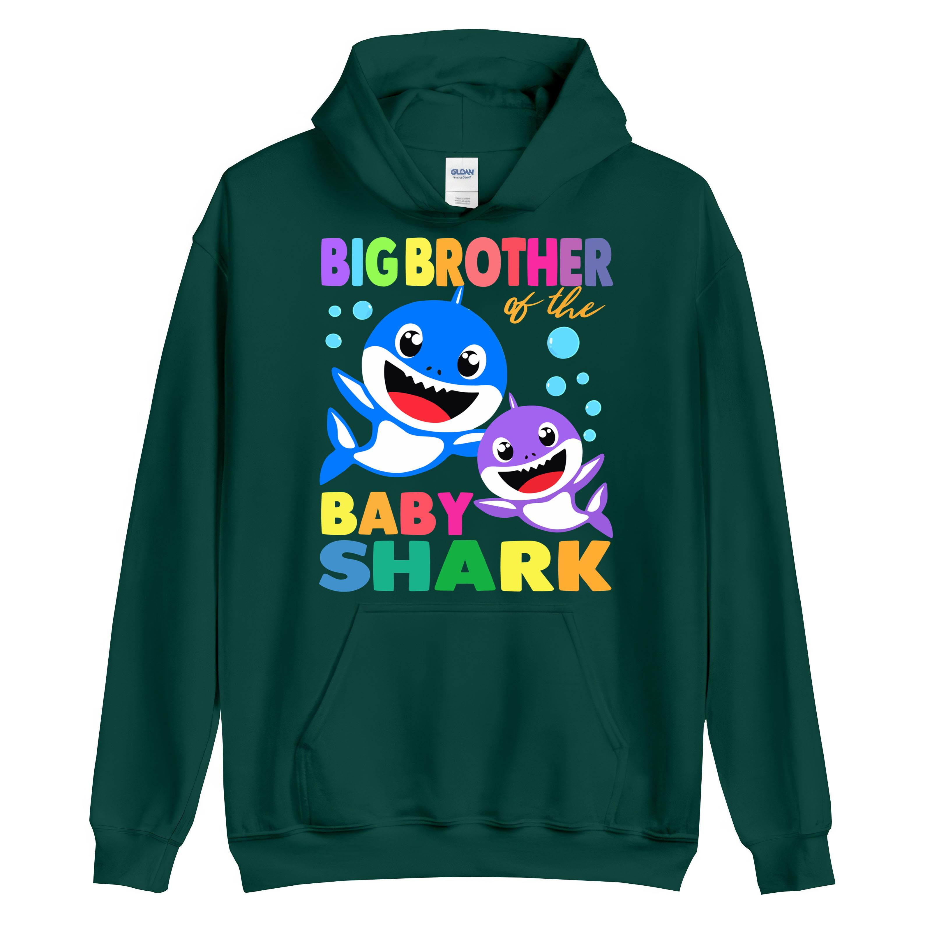 Big Brother Of The Baby Shark Birthday Big Brother Shark Men Gift Black ...