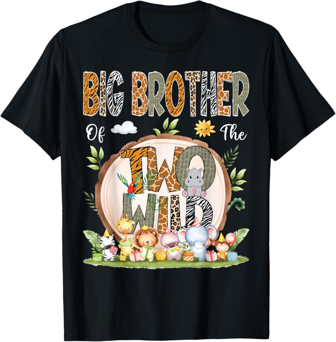 Big Brother Of The Two Wild Animal Safari 2Nd Birthday Party Unisex T ...
