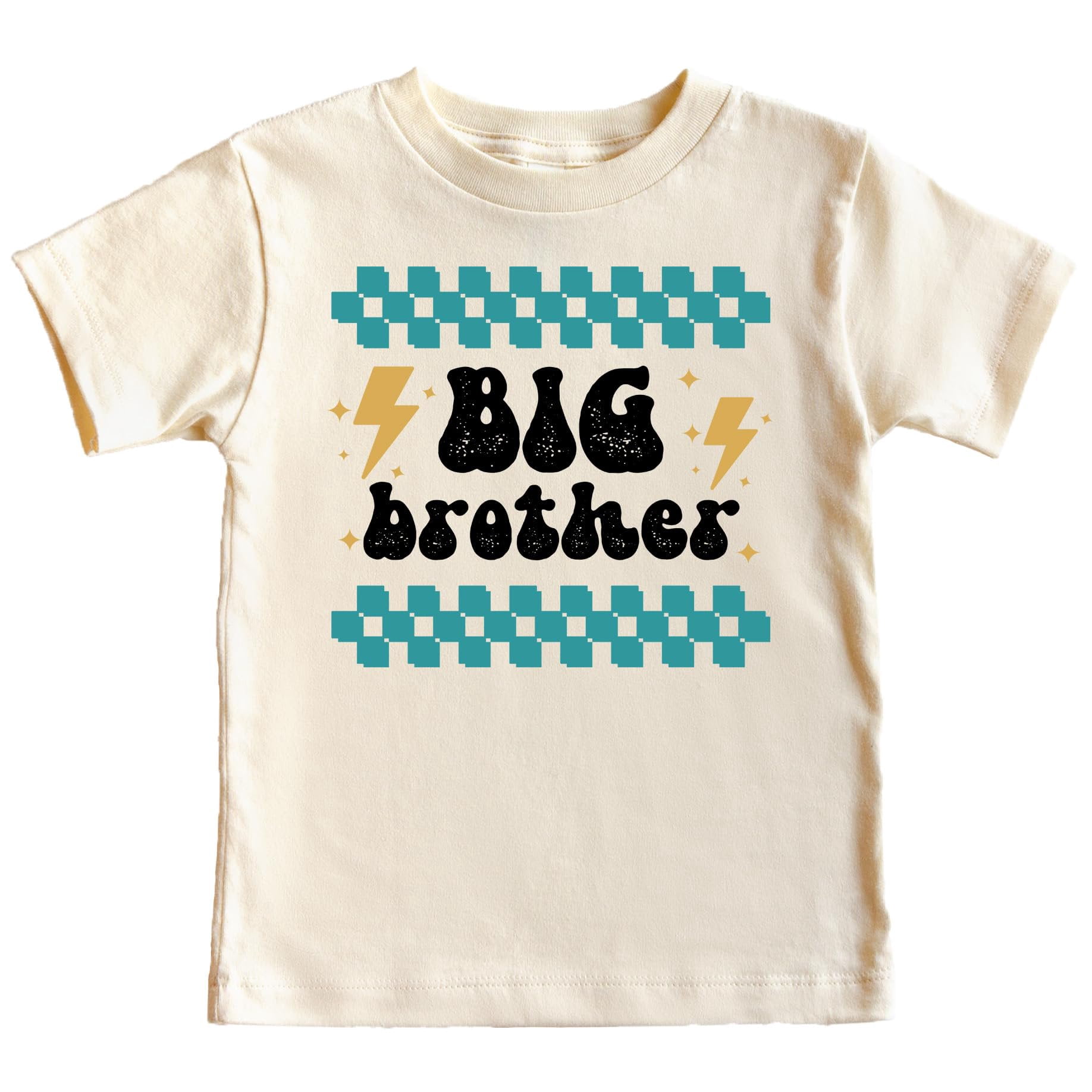 Big Brother Retro Lightning Shirt for Sibling Reveal Baby Announcement ...
