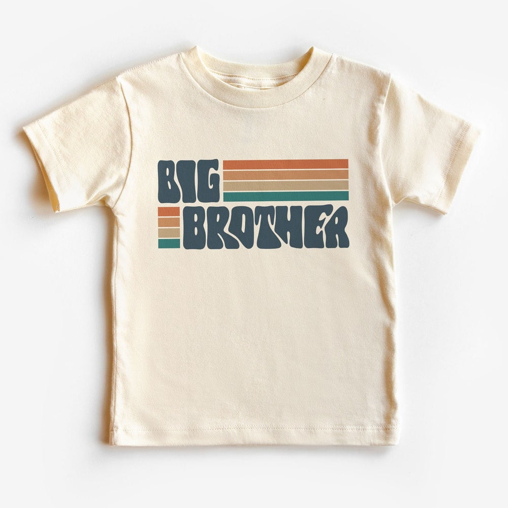 Big Brother Toddler Shirt - Retro Big Bro Stripes Kid'S Clothing - Boho ...