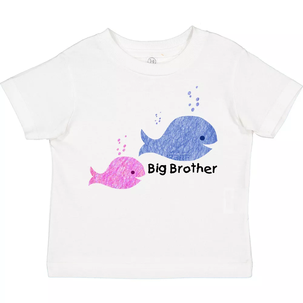 Big Brother With Lil' Sister Toddler T-Shirt Whales Whale Siblings Kid ...