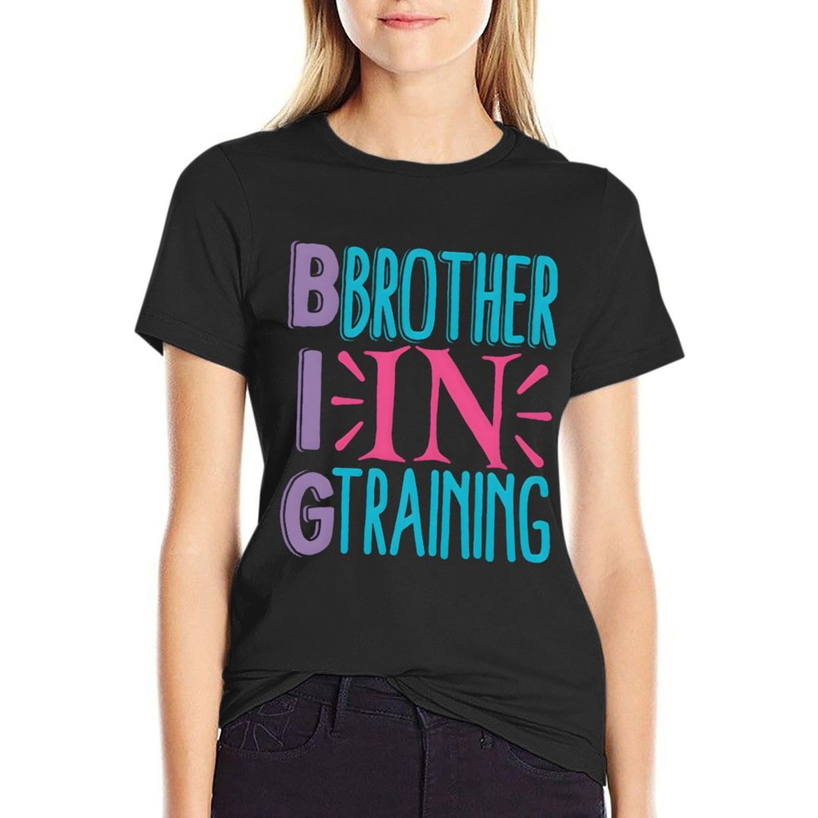 Big Brother in Training Women’s Short Sleeve Cotton T-Shirt HD Graphic ...
