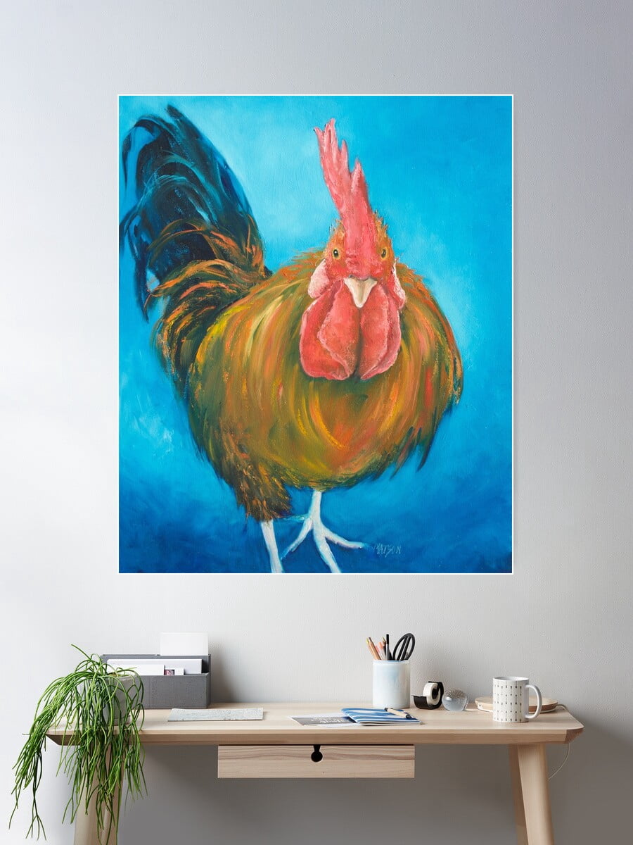 Big Brown Rooster - Raffaelo Poster Wall Art, Modern Wall Decor For ...