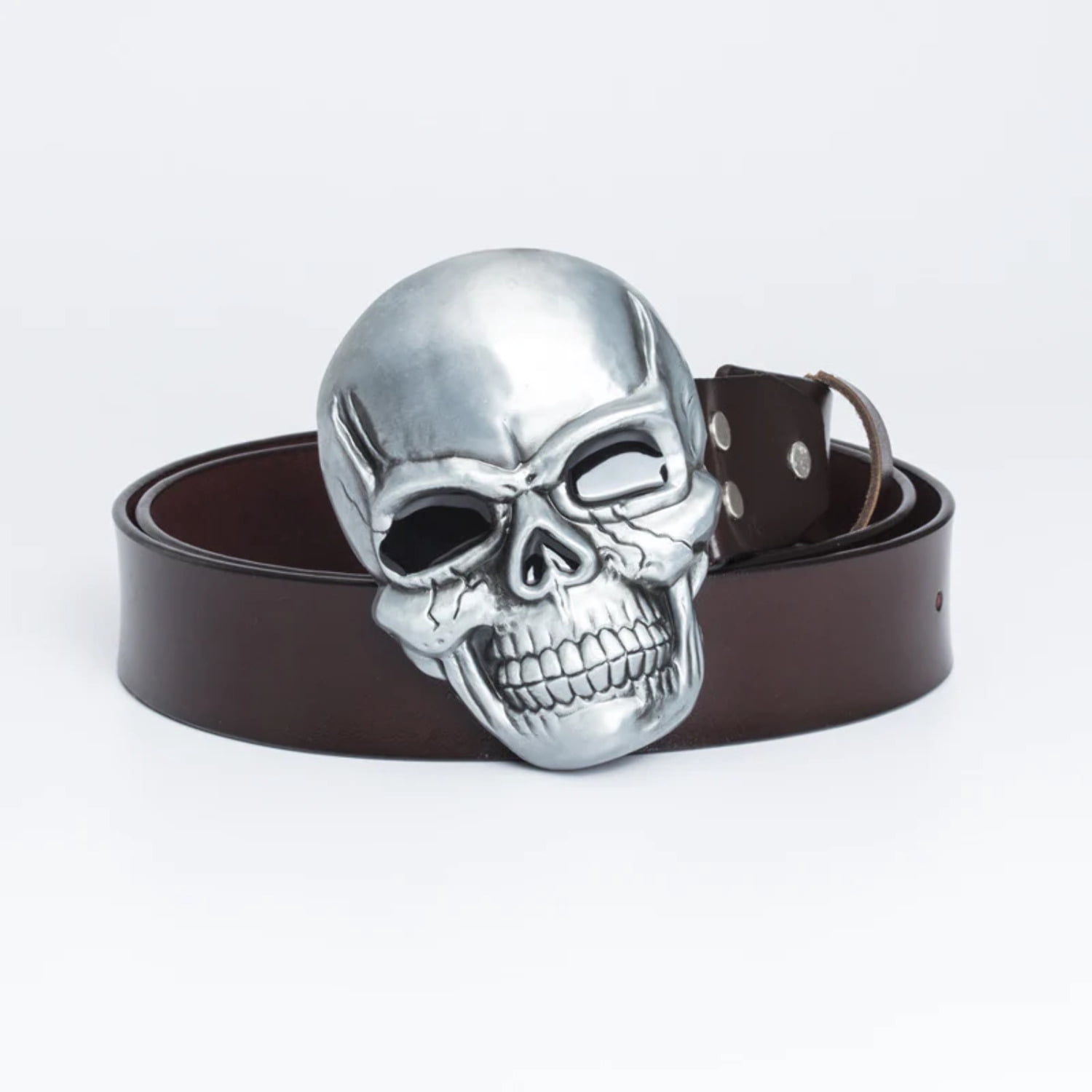 Big Buckle Belt Retro Cowhide Ghost Head - Walmart.com