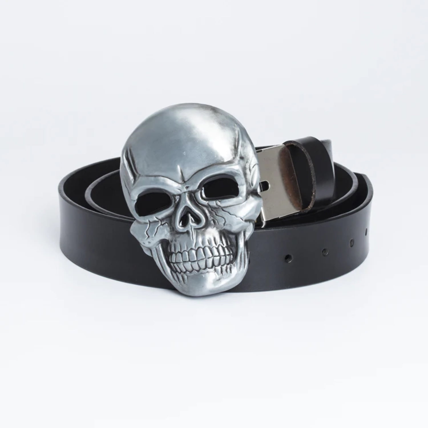 Big Buckle Belt Retro Cowhide Ghost Head - Walmart.com