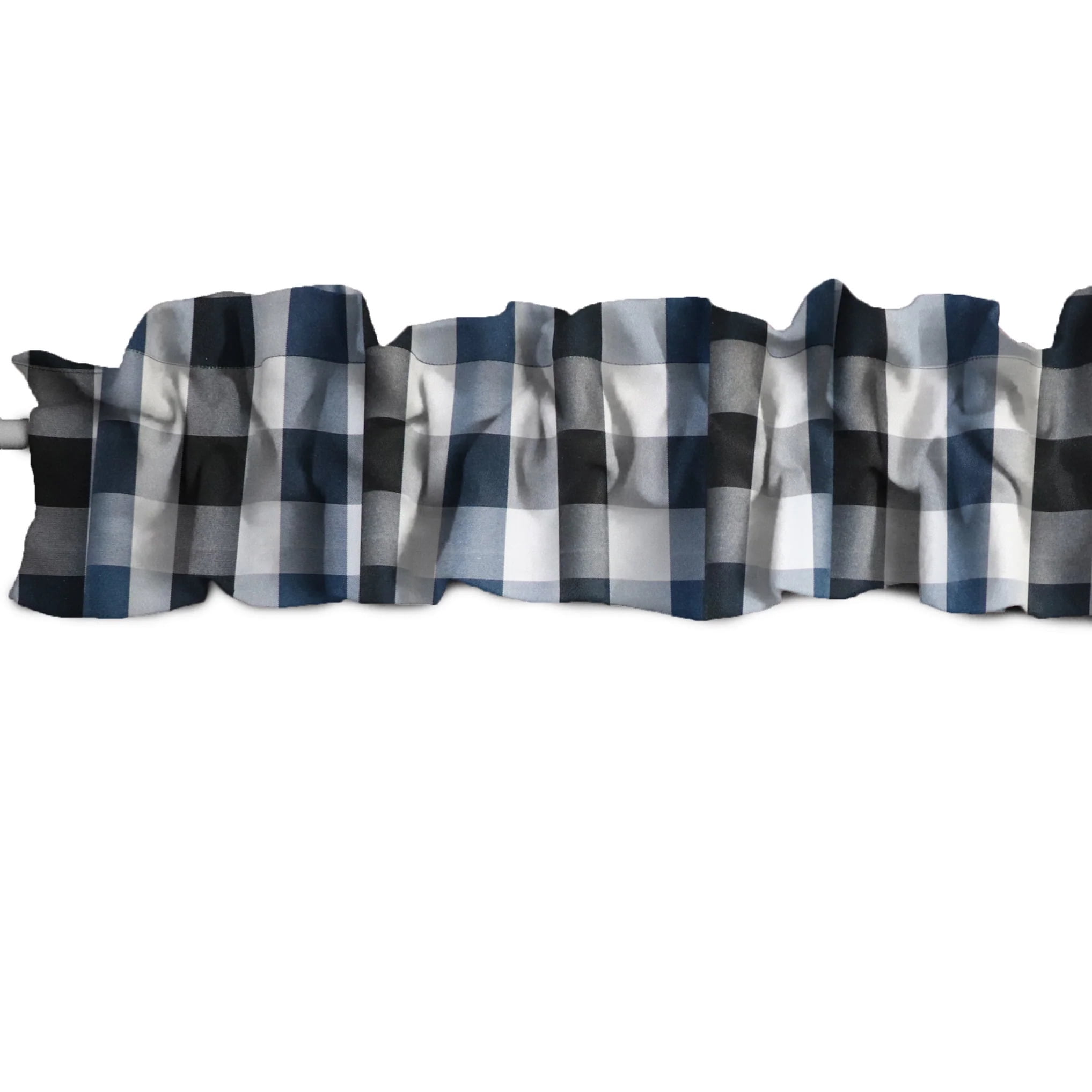 Big Buffalo Checkered Poplin Curtain Sleeve Topper Window Treatment ...