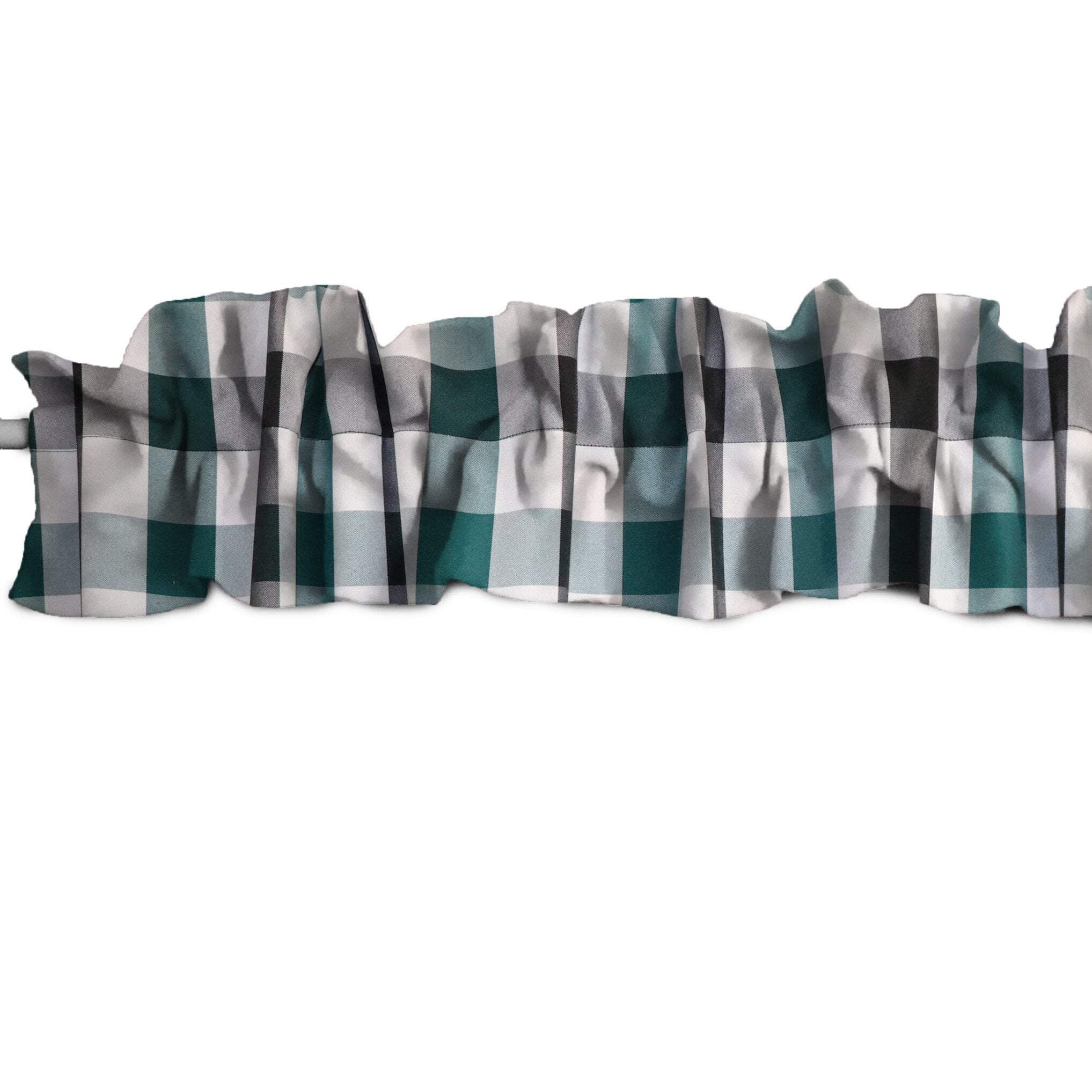 Big Buffalo Checkered Poplin Curtain Sleeve Topper Window Treatment ...
