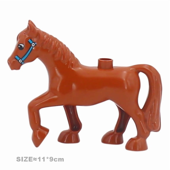 Big Building Blocks Cute Animals Accessories Cow Horse Sheep Model ...