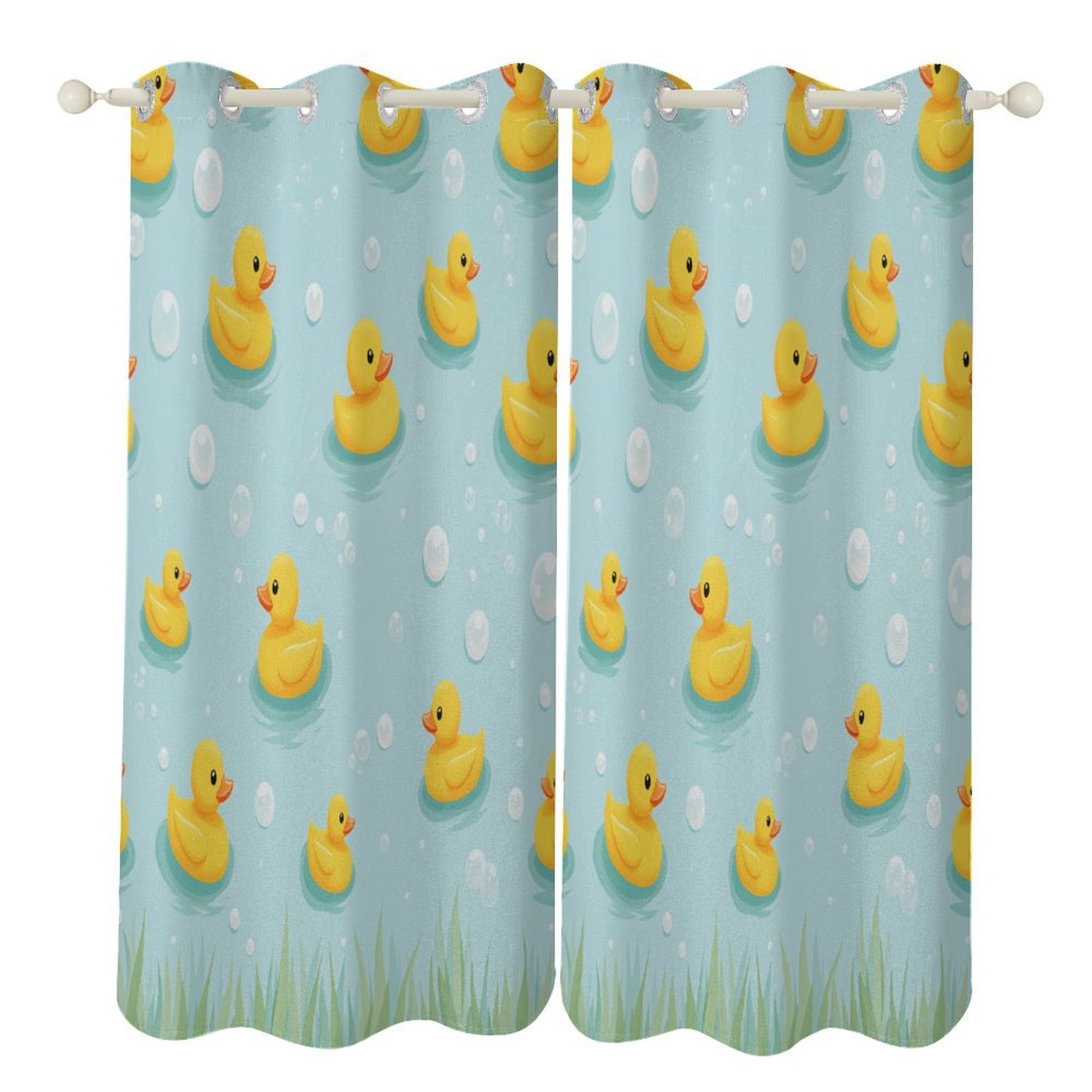 A Big Bunch of Yellow Rubber Ducks Blackout Curtains Window Drapes Room ...