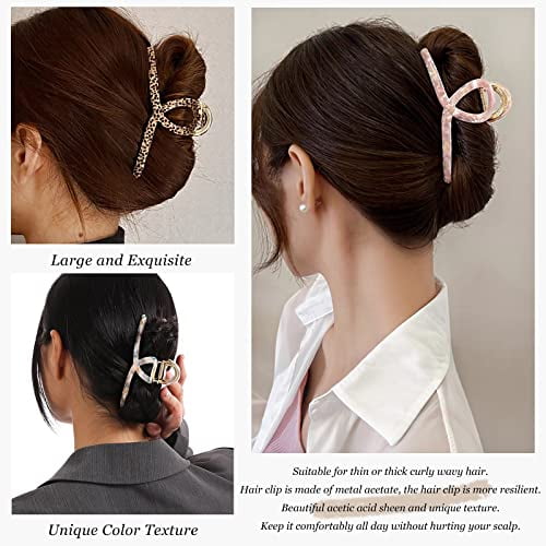 Big Butterfly Hair Accessories - 4.7" Acetate & Metal Clips for Women's ...
