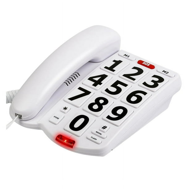 Big Button Phone for Elderly Seniors, Home Land Line One Key Help ...