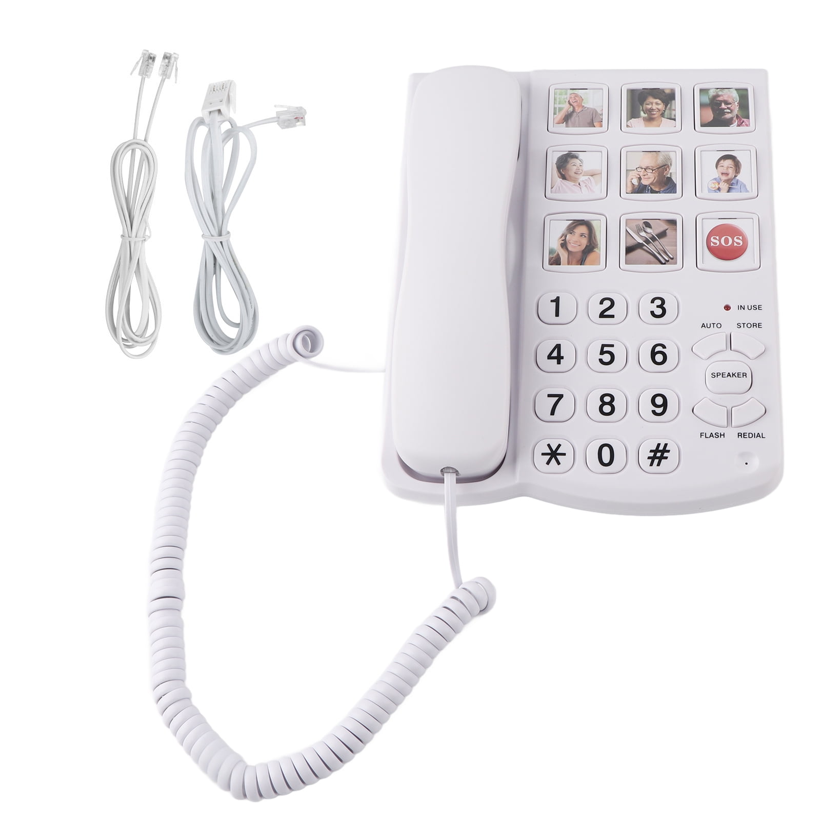 Large Number Big Button Phone, Amplified Photo Memory Landline for ...