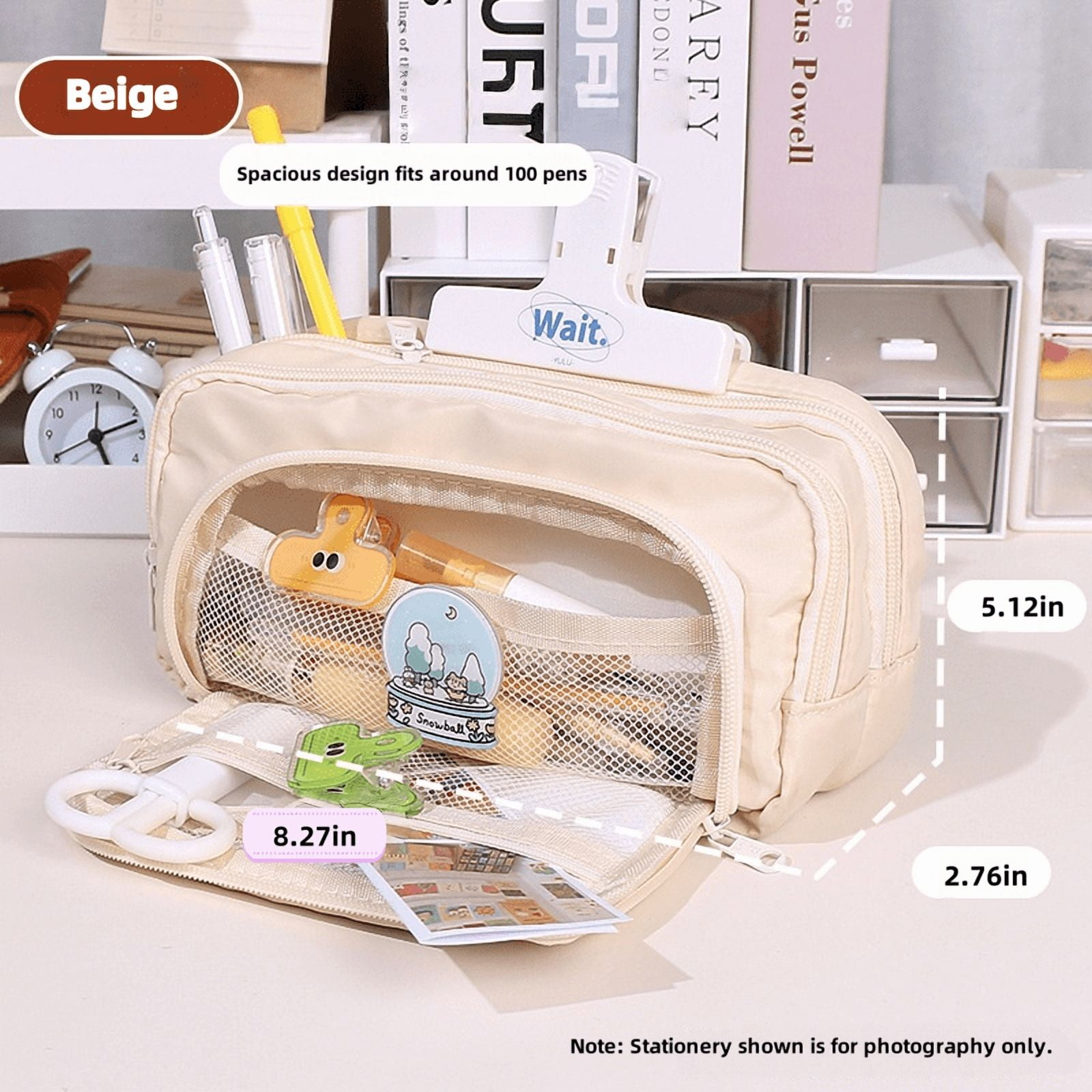 Big Capacity Pencil Case 3 Compartments Large Pencil Pouch Pen Bag ...