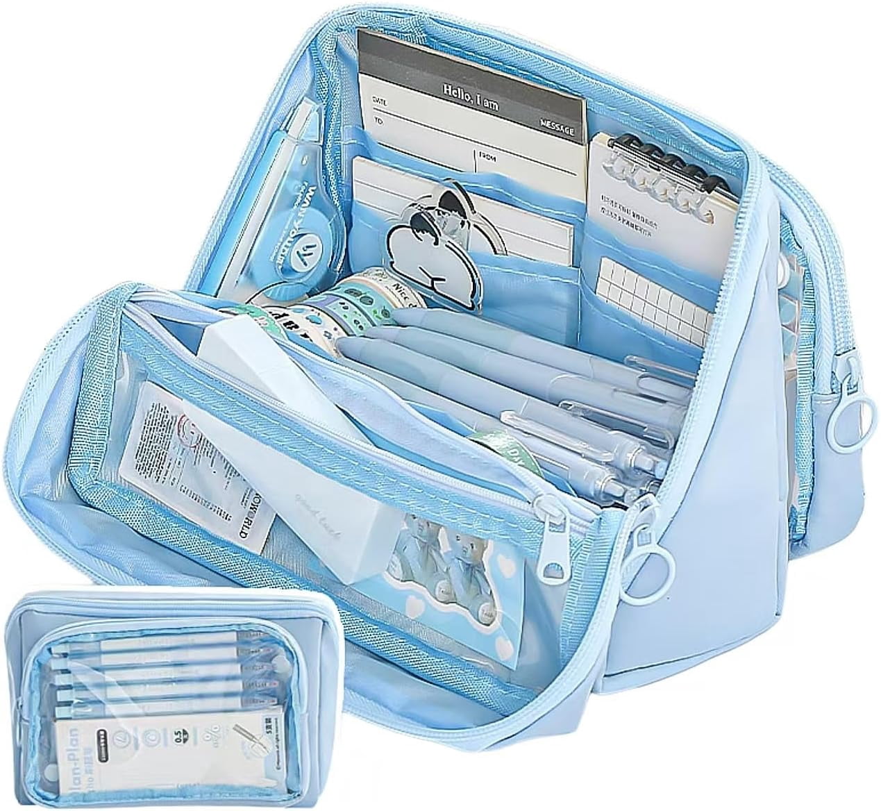 Big Capacity Pencil Case 9 Compartments Large Pencil Pouch Pen Bag ...