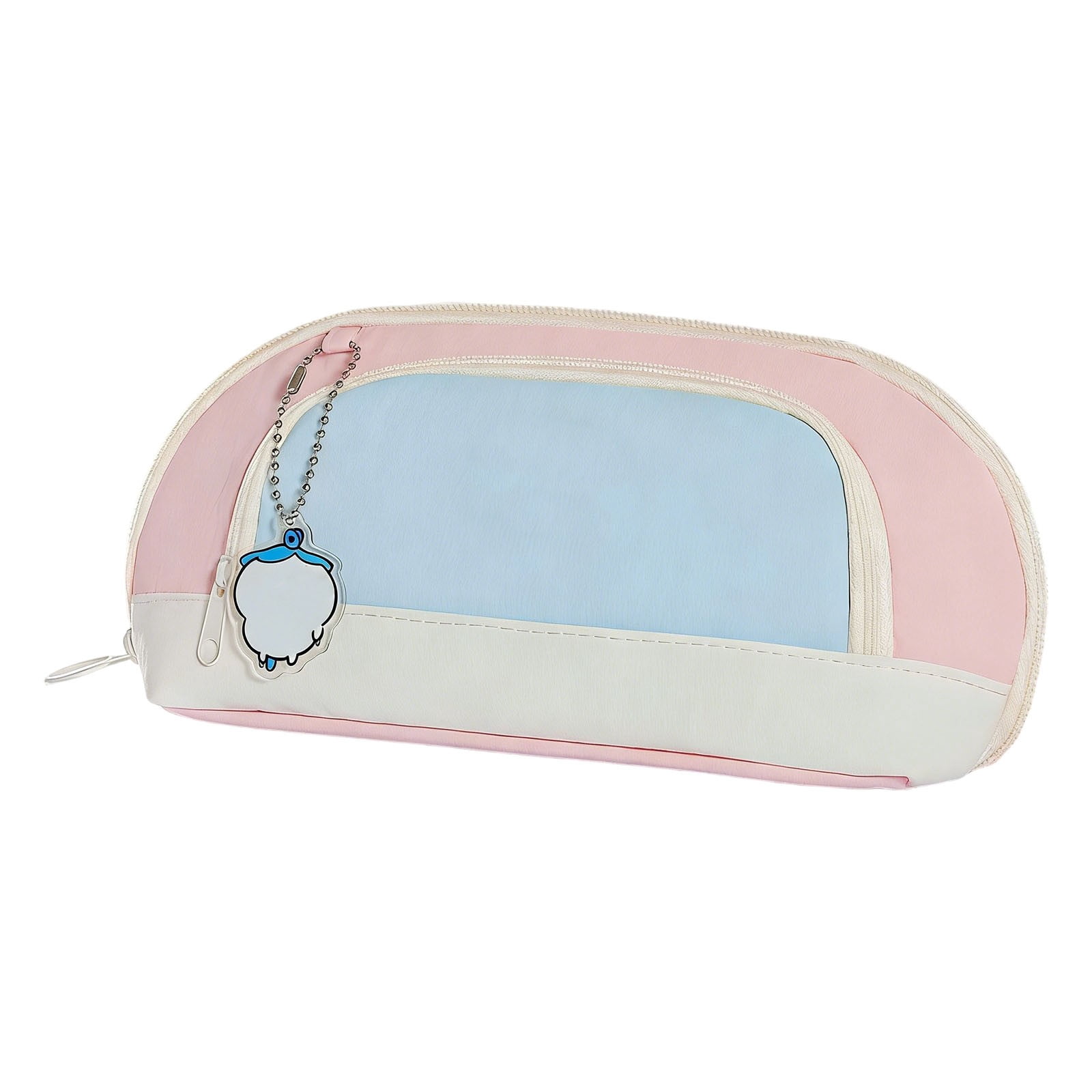 Big Capacity Pencil Case, Color Block Cute Kawaii Pen Pouch with Zipper ...