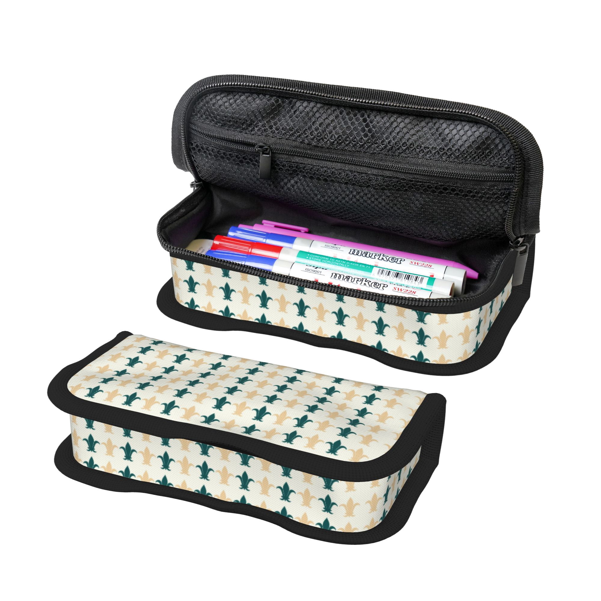 Big Capacity Pencil Case Color Illustration Border Background Canvas ...