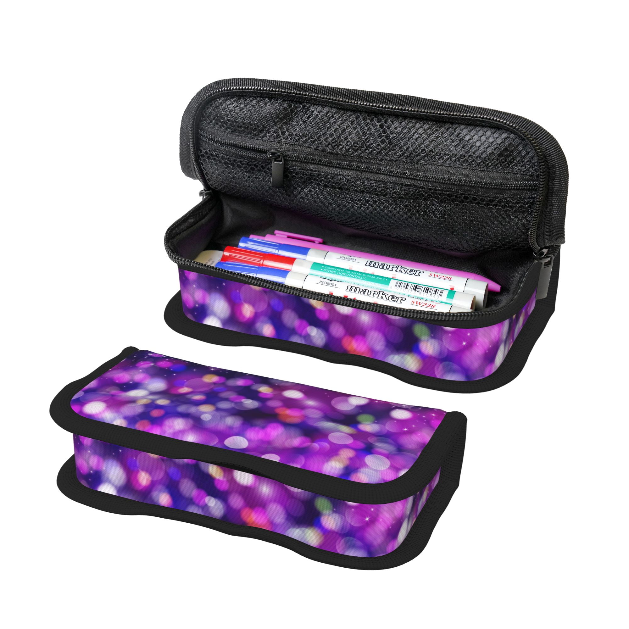 Big Capacity Pencil Case Cool Light Effect Background Canvas Bag Pen ...
