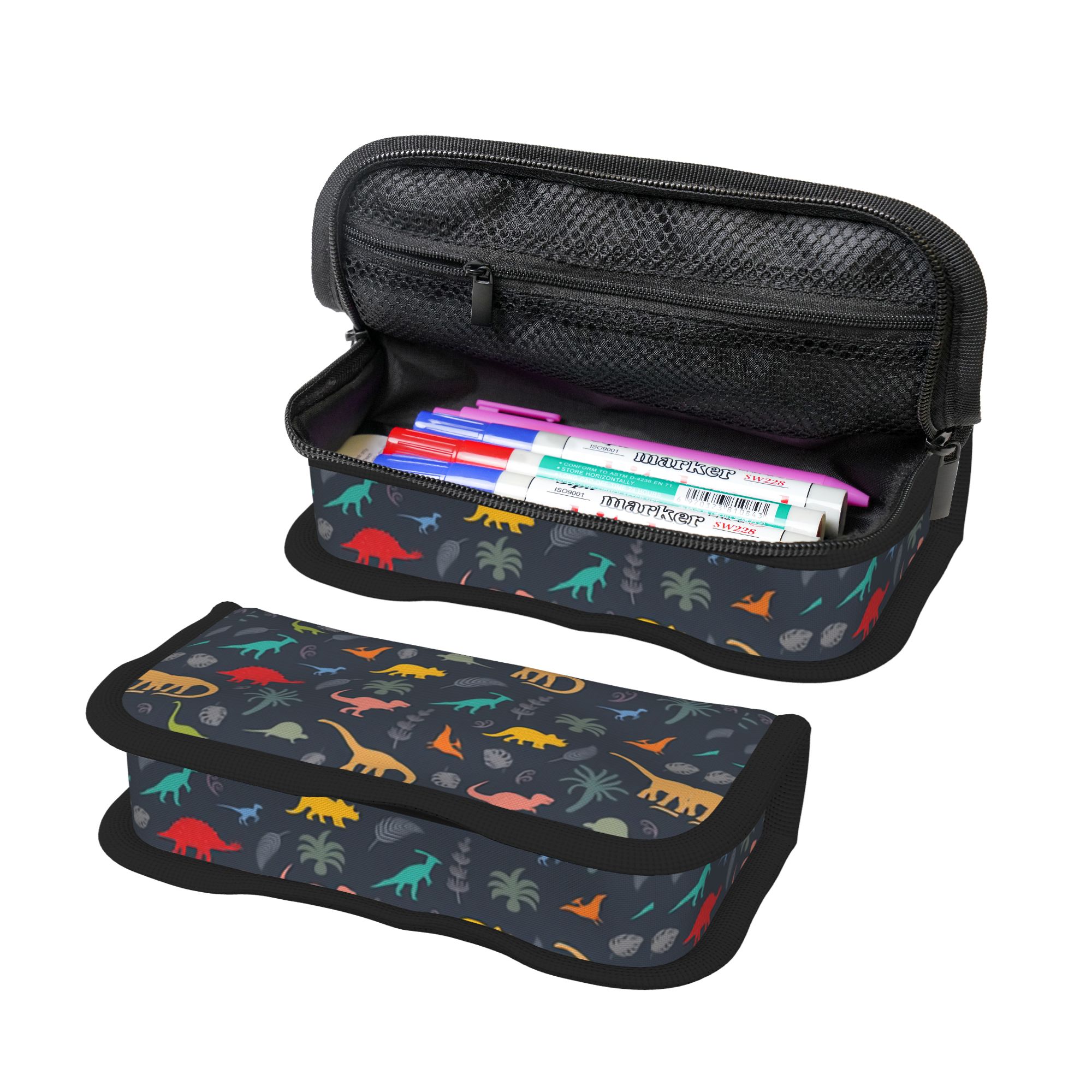 Big Capacity Pencil Case Dinosaur Silhouette Animal Canvas Bag Pen ...