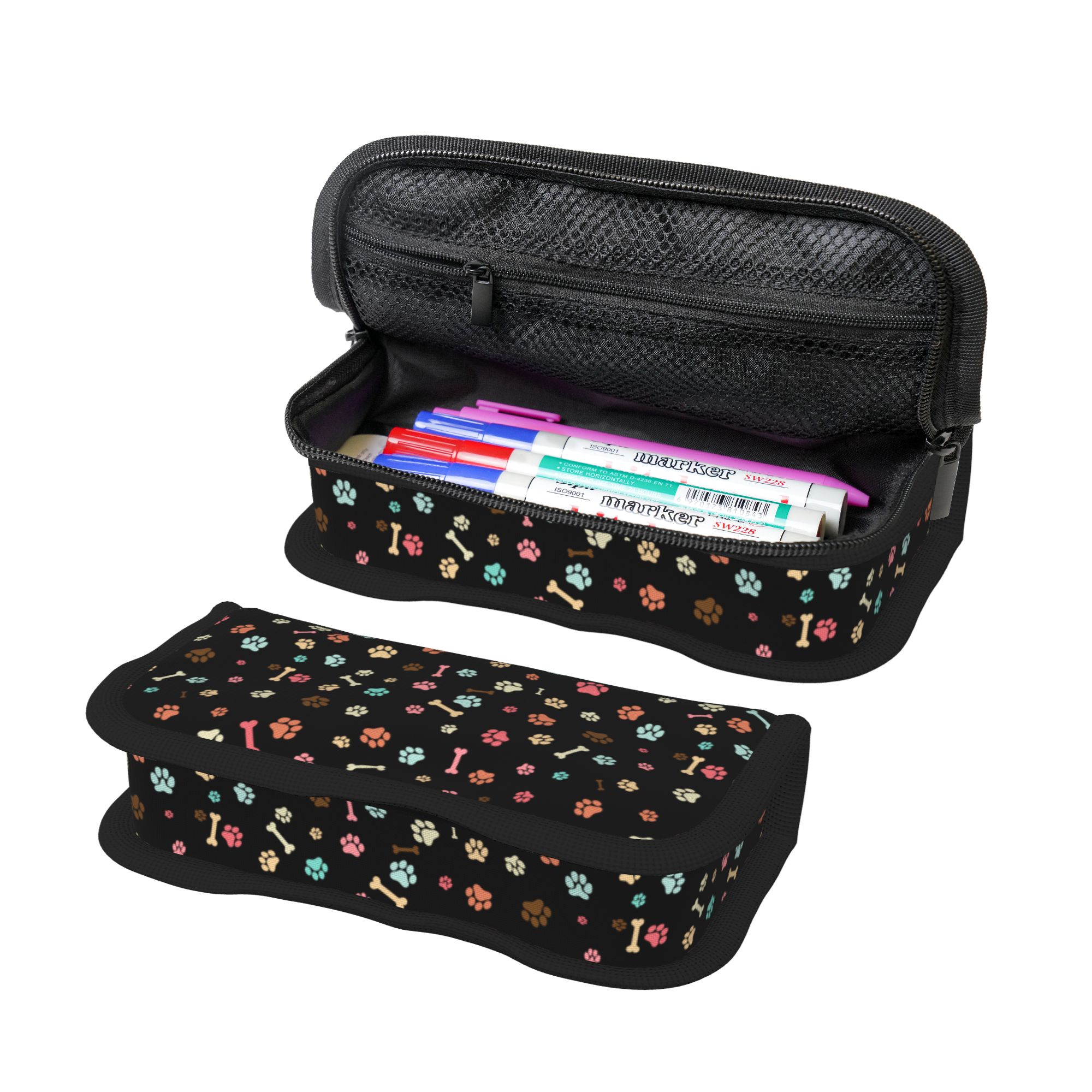 Big Capacity Pencil Case Dog Paw Canvas Bag Pen - Walmart.com