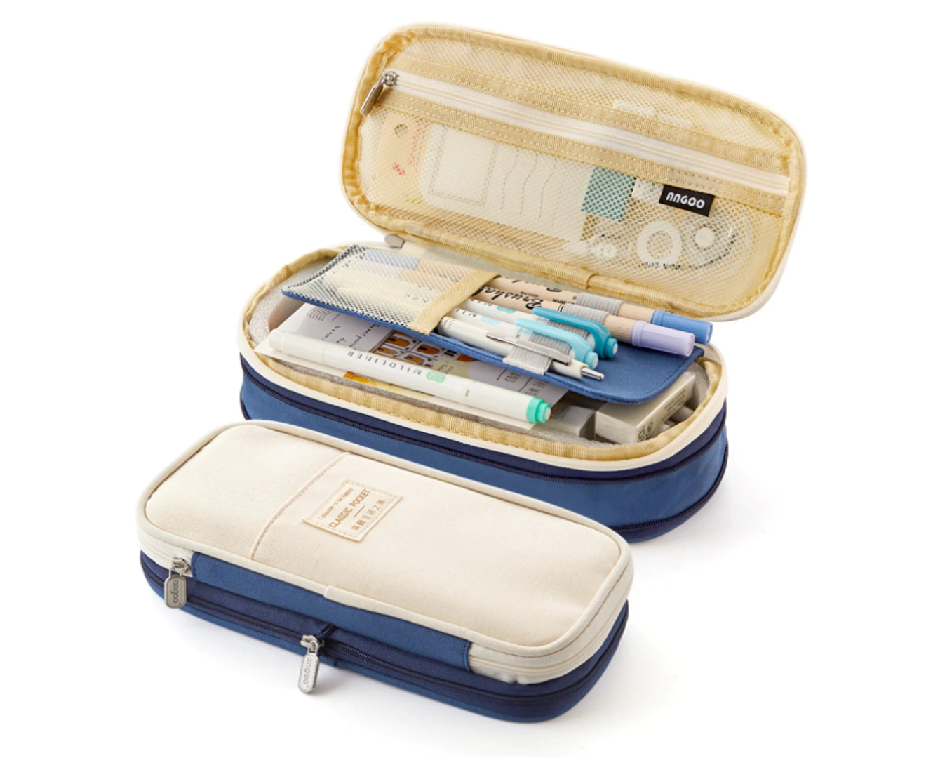 Big Capacity Pencil Case, Foldable Canvas Pencil Case, Pencil Pouch Box ...