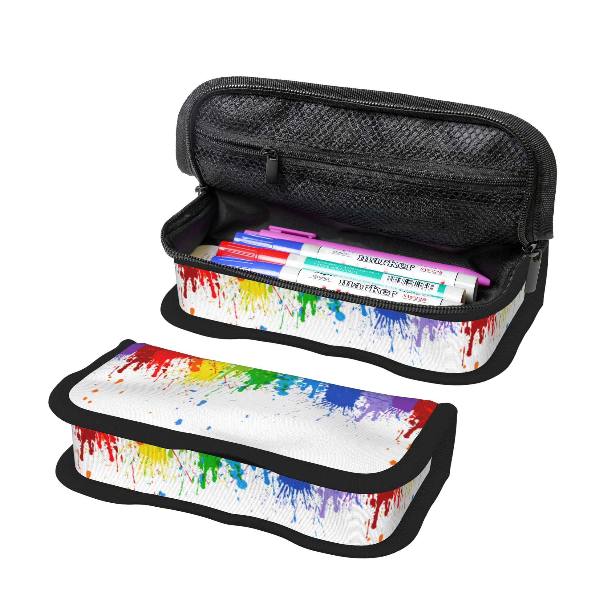 Big Capacity Pencil Case Graphic Rainbow Canvas Bag Pen - Walmart.com