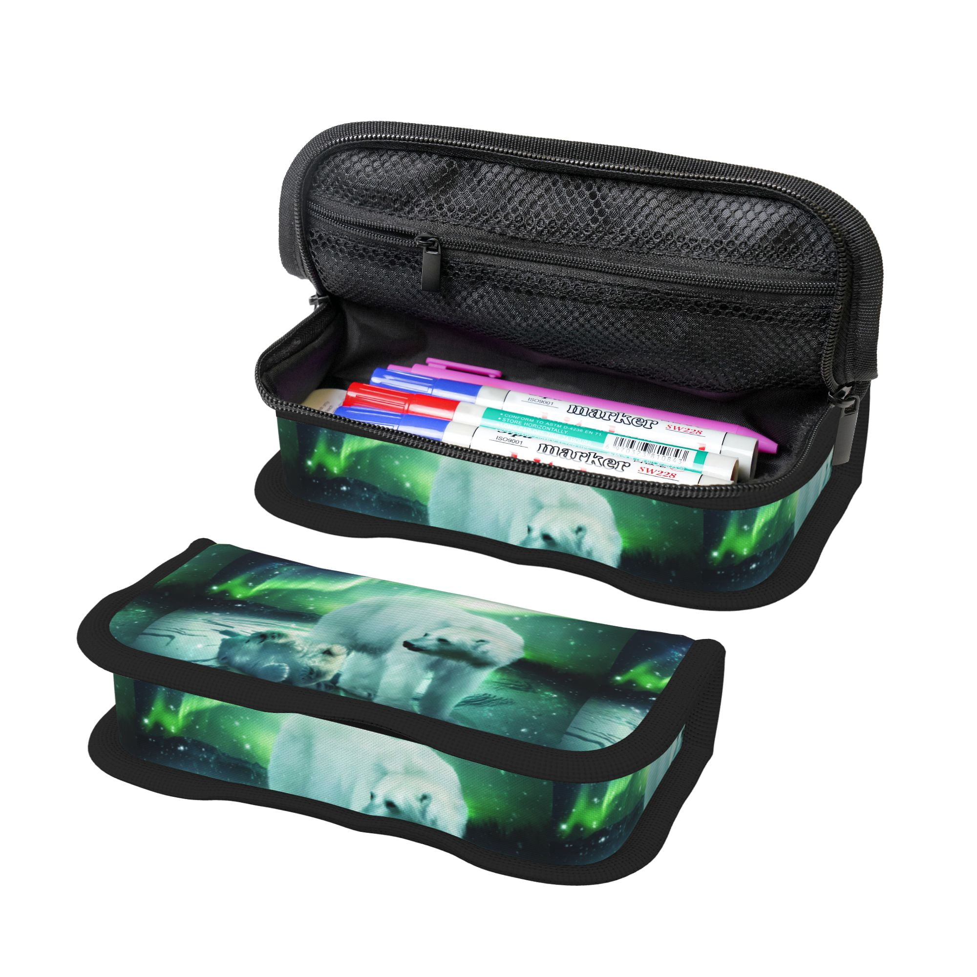 Big Capacity Pencil Case Ice Bear Canvas Bag Pen - Walmart.com