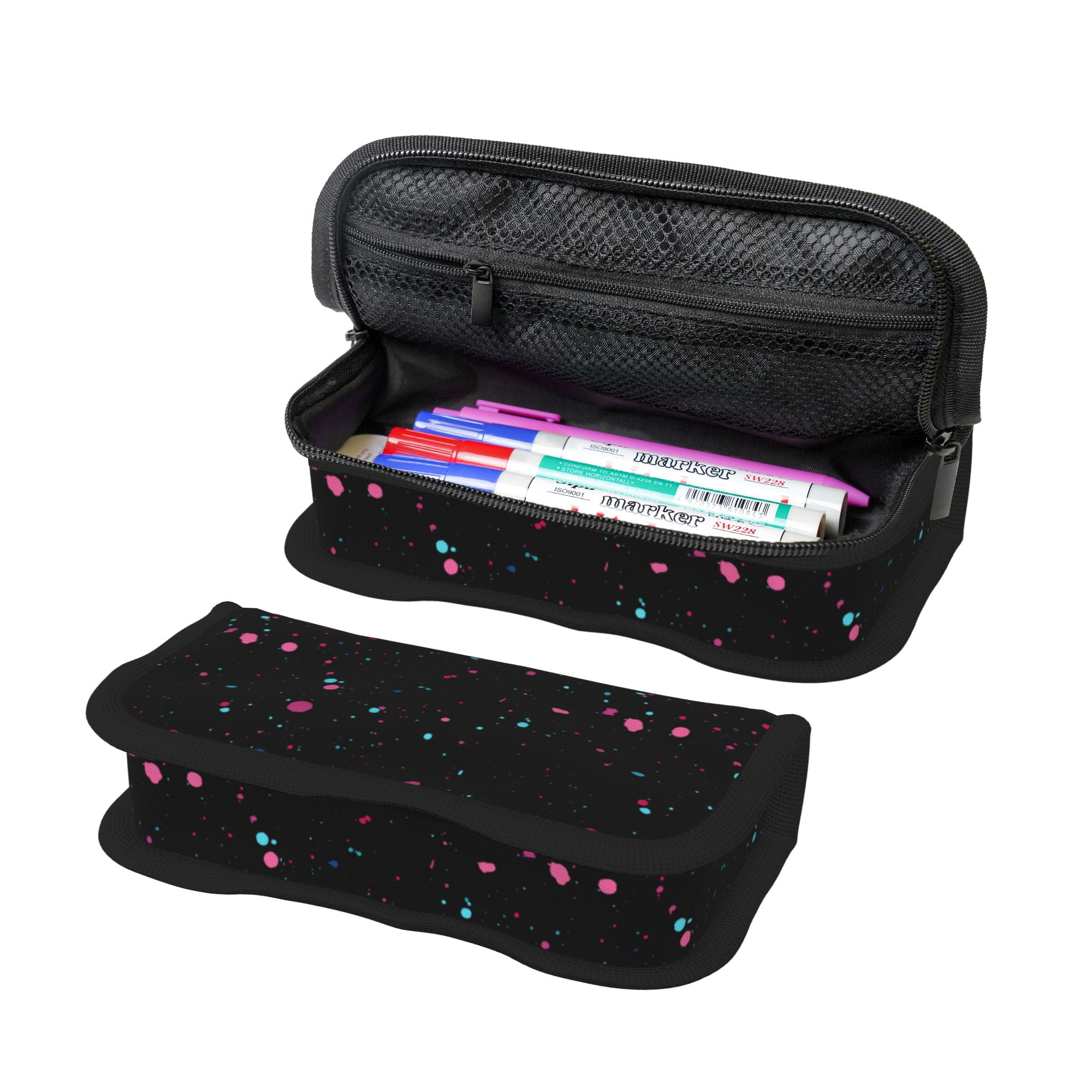 Big Capacity Pencil Case Ink Splatter Pattern Canvas Bag Pen - Walmart.com