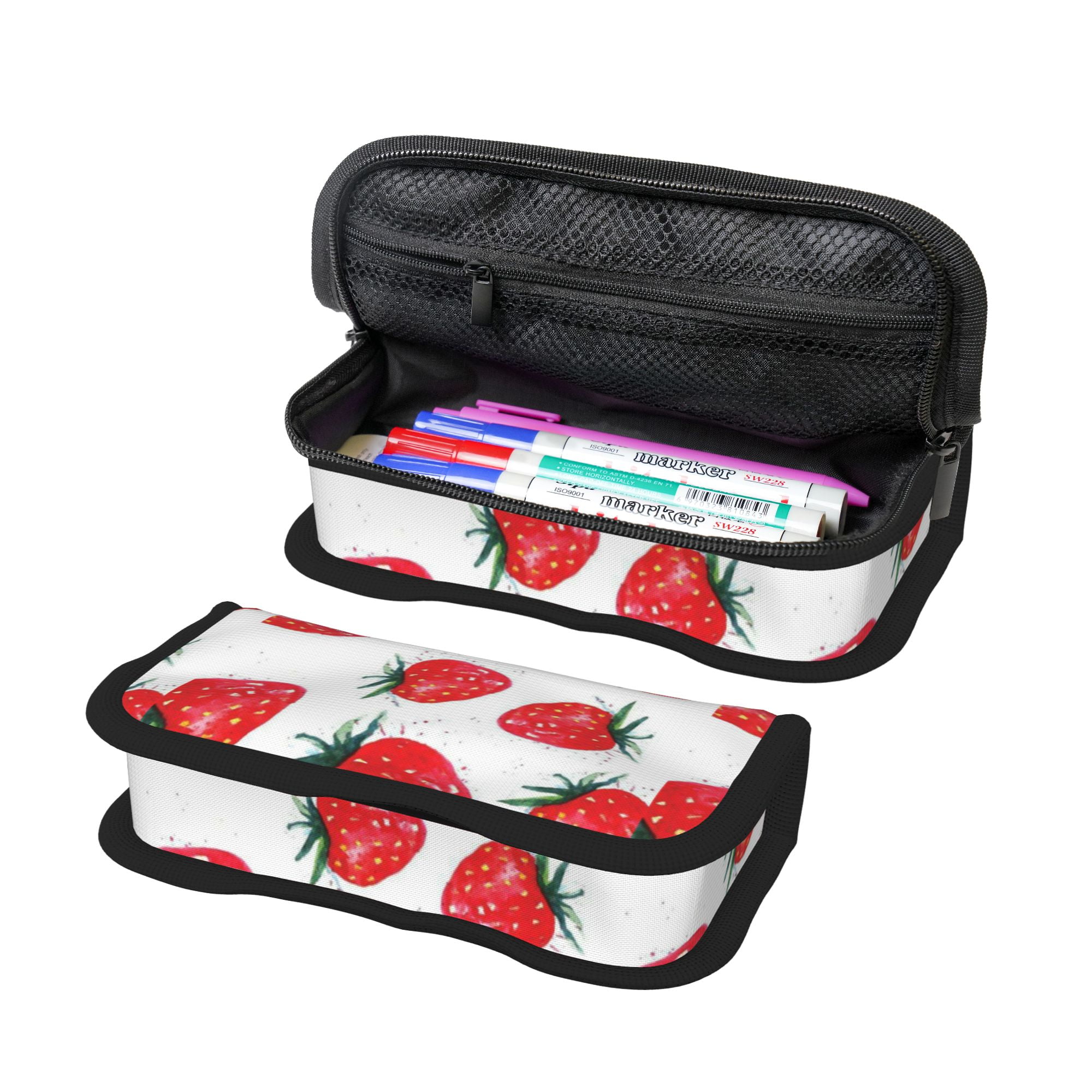 Big Capacity Pencil Case Strawberry Canvas Bag Pen - Walmart.com