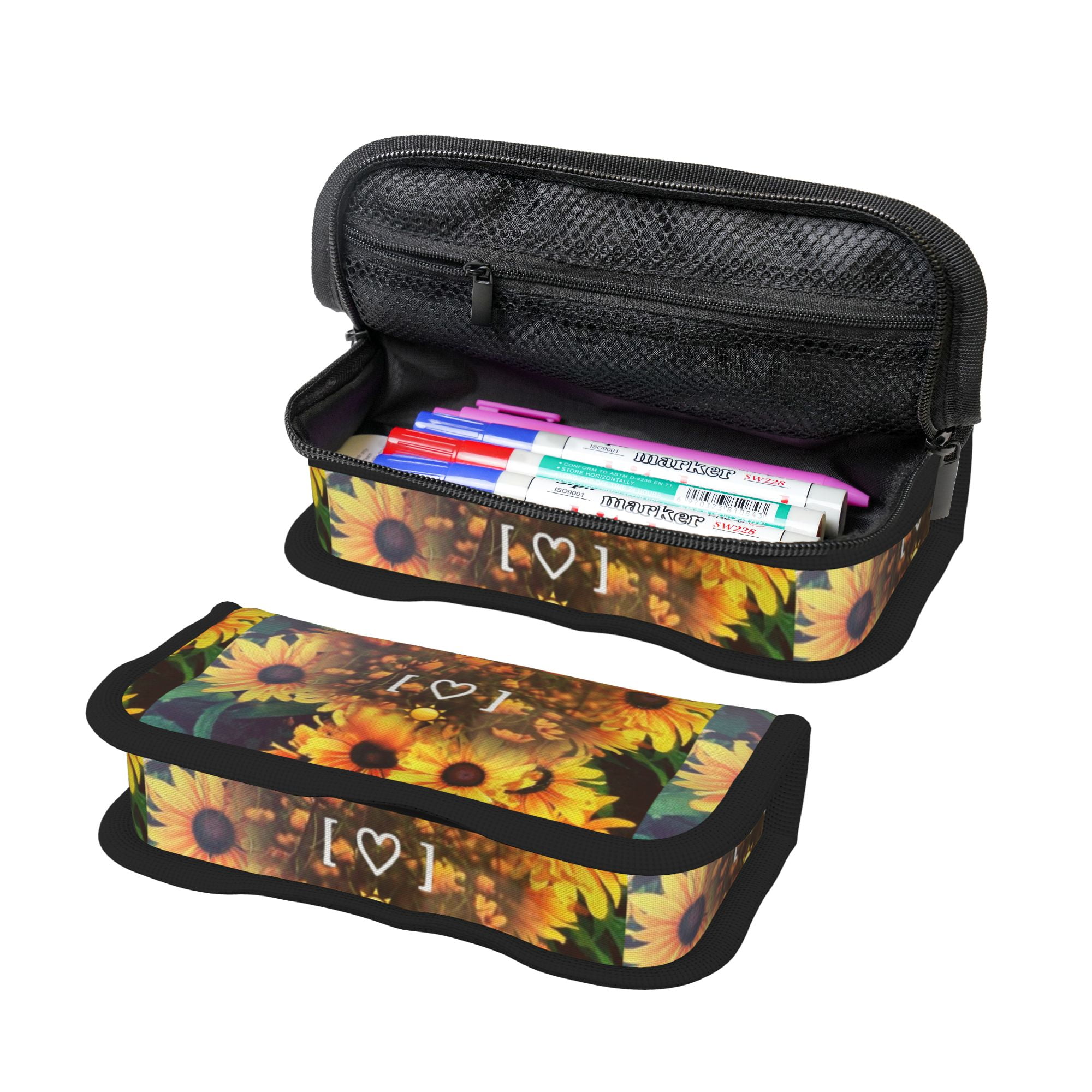Big Capacity Pencil Case Sunflowers Canvas Bag Pen - Walmart.com