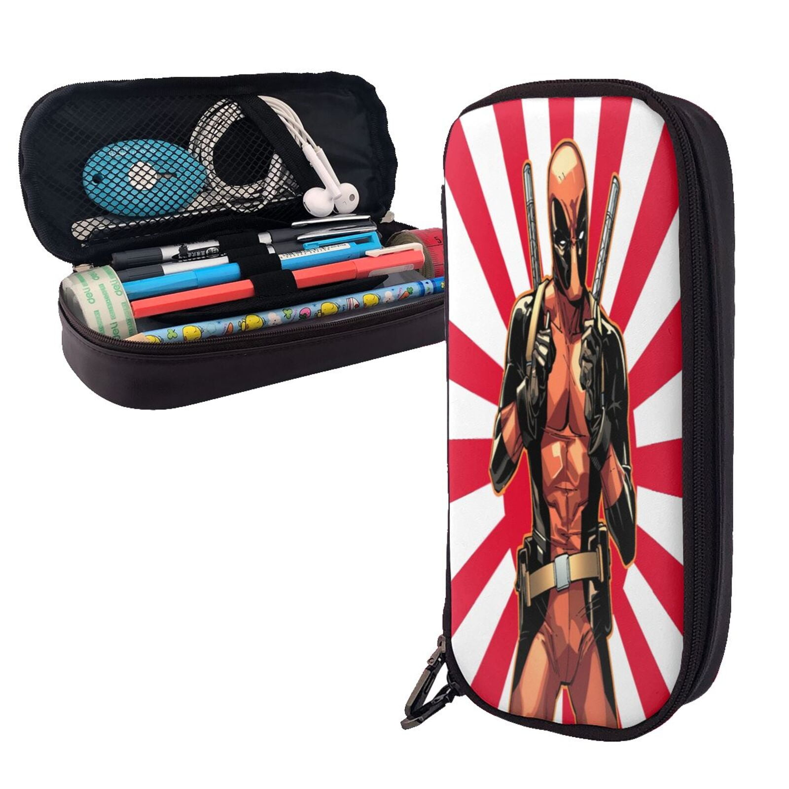 Big Capacity S6m Deadpool Leather Pencil Box Multipurpose Pencil Case ...