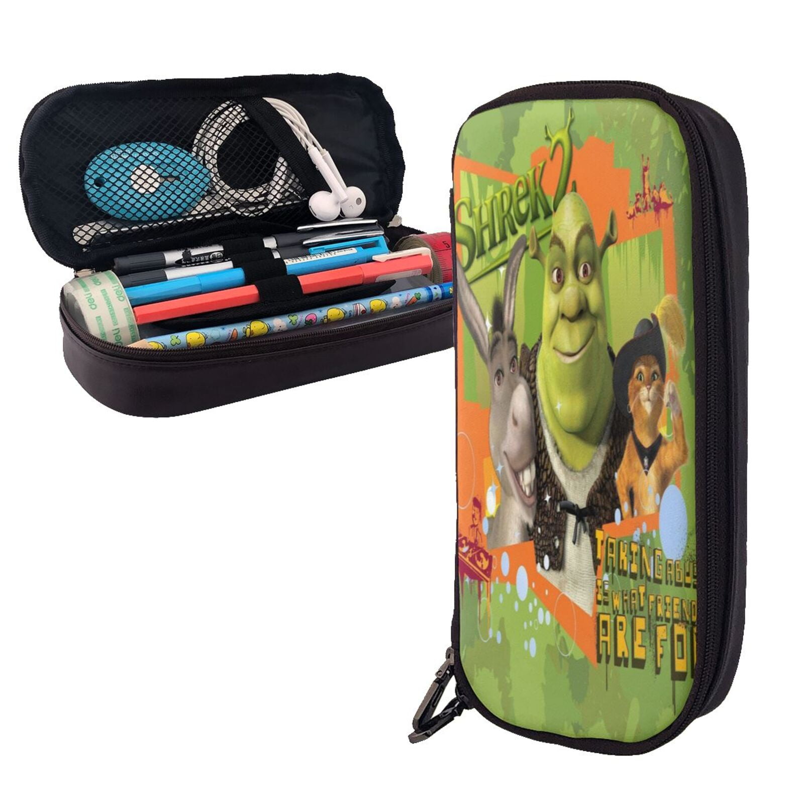 Big Capacity Shrek Leather Pencil Box Multipurpose Pencil Case Cute ...