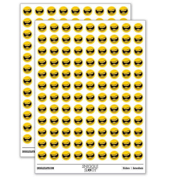 Big Cartoon Smile Mouth Wide Open Teeth 200+ Round Stickers - Matte ...
