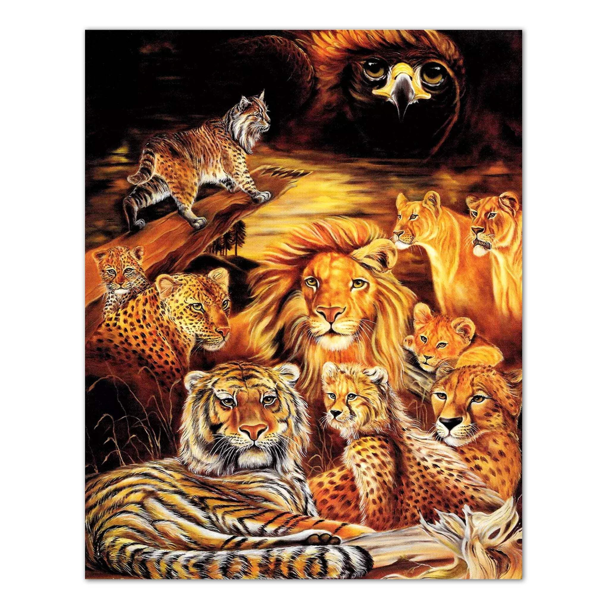 Big Cat Collage Tiger Lion Cheetah Leopard Lynx Wall Picture 8x10 Art ...