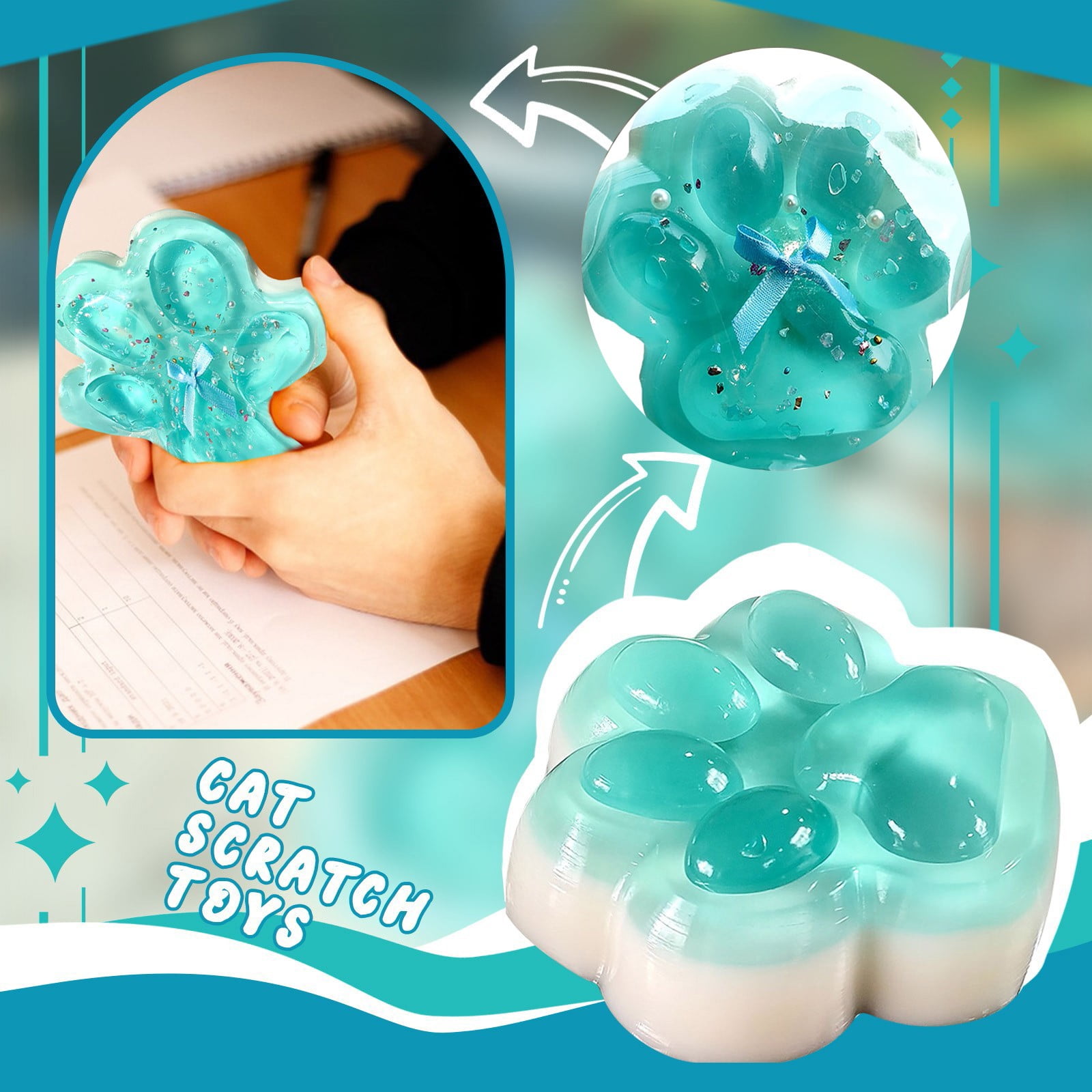 Big Cat Paw Squishy Toys for Kids, Kawaii Cat Paw Mochi Squishy Sensory ...