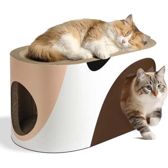 Big Cat Scratcher Lounge, Corrugated Cardboard Cat Scratcher House with ...