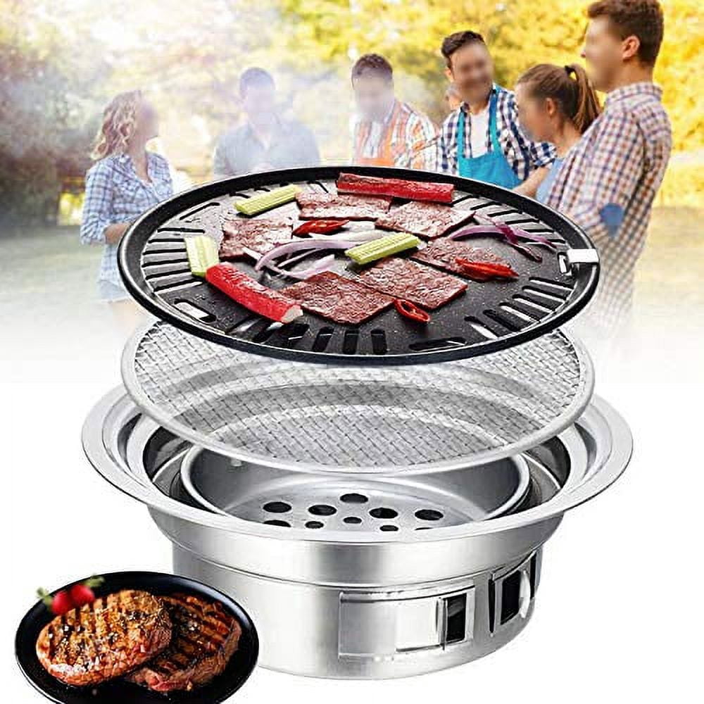 Big Charcoal Korean BBQ Grill - Portable Camping & Tabletop Smoker ...