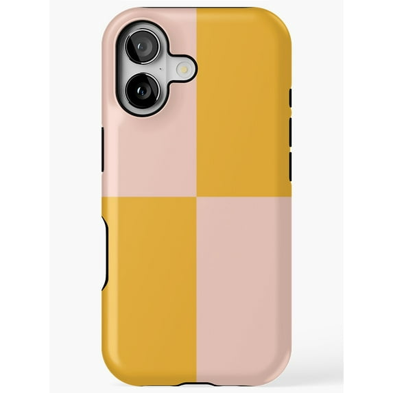 Big Check Marigold Mustard Orange Art iPhone Case 11 12 13 14 15 16 17 Pro Max - Walmart.com