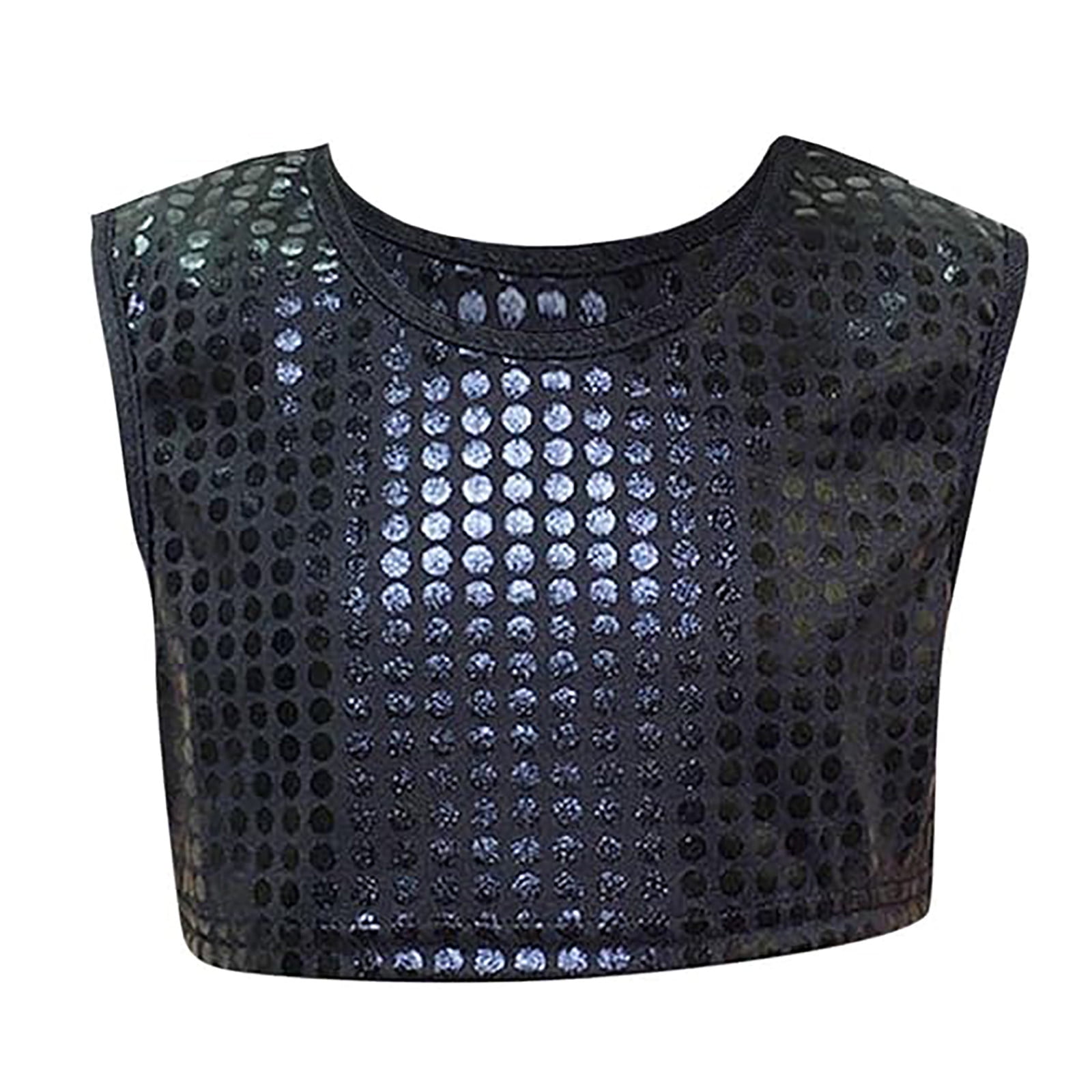 Big Cheerleader Performance Top Girls Dot Sleeveless Crop Vest Dance ...